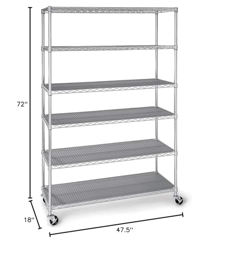 Member's Mark 6-Tier NSF Steel Wire Shelving, 47.5"x18"x 72"