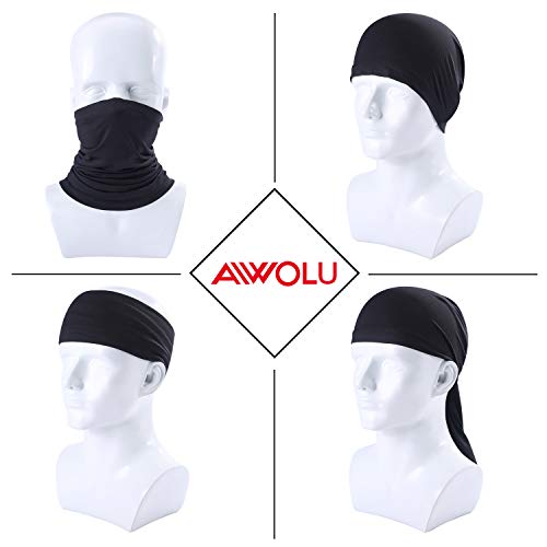 Neck Gaiter for Men Women- Versatile Fishing Face Mask Non Slip Breathable for Sun Wind Protection (Solid Black, 1)