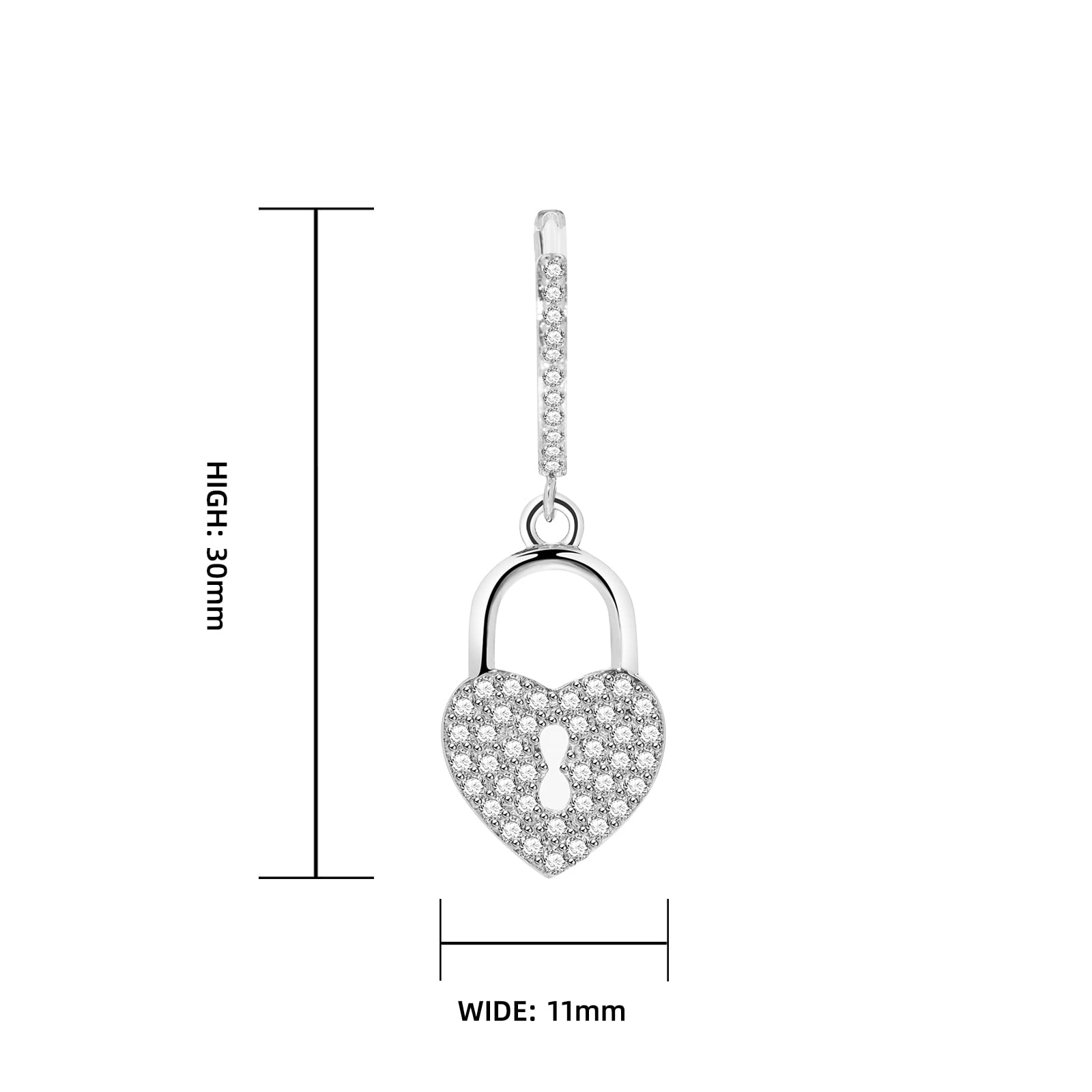 Silver Heart Lock Earrings for Women,Cute Small Heart Earrings,Hypoallergenic Heart Earrings Dangle Ma réponse