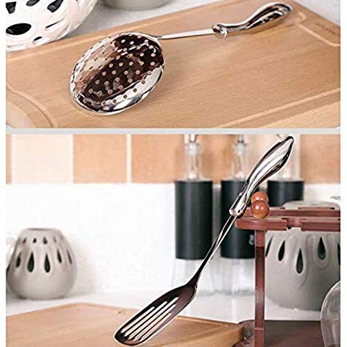 LMMDP Stainless Steel Cooking Tools Set Colander Spatula Shovel Spoon Kitchenware Gadgets Home Kitchen Accessories Set