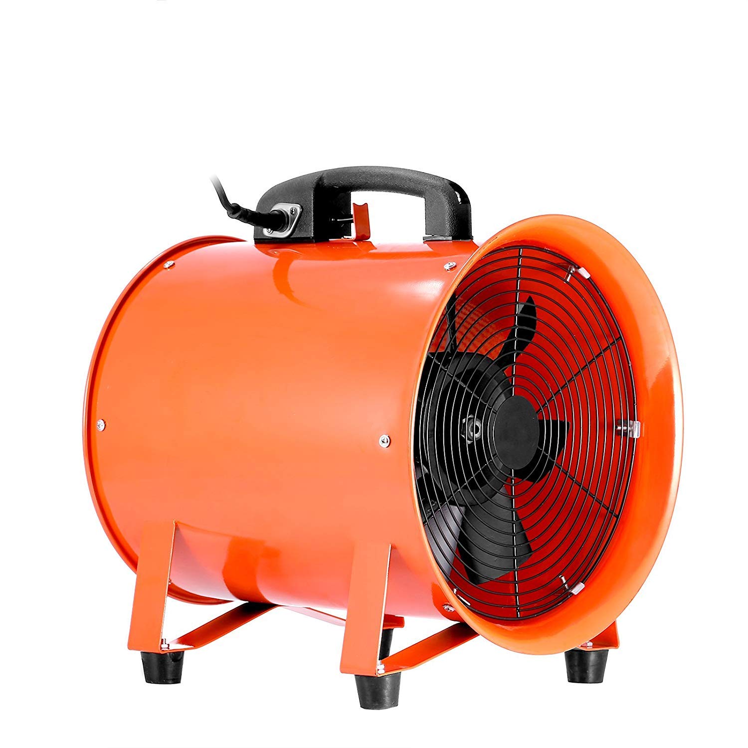 OrangeA Utility Blower Fan 8 inch Portable Ventilator High Velocity Utility Blower Mighty Mini Low Noise with 5M Duct Hose (8 inch Fan with 5M Hose)