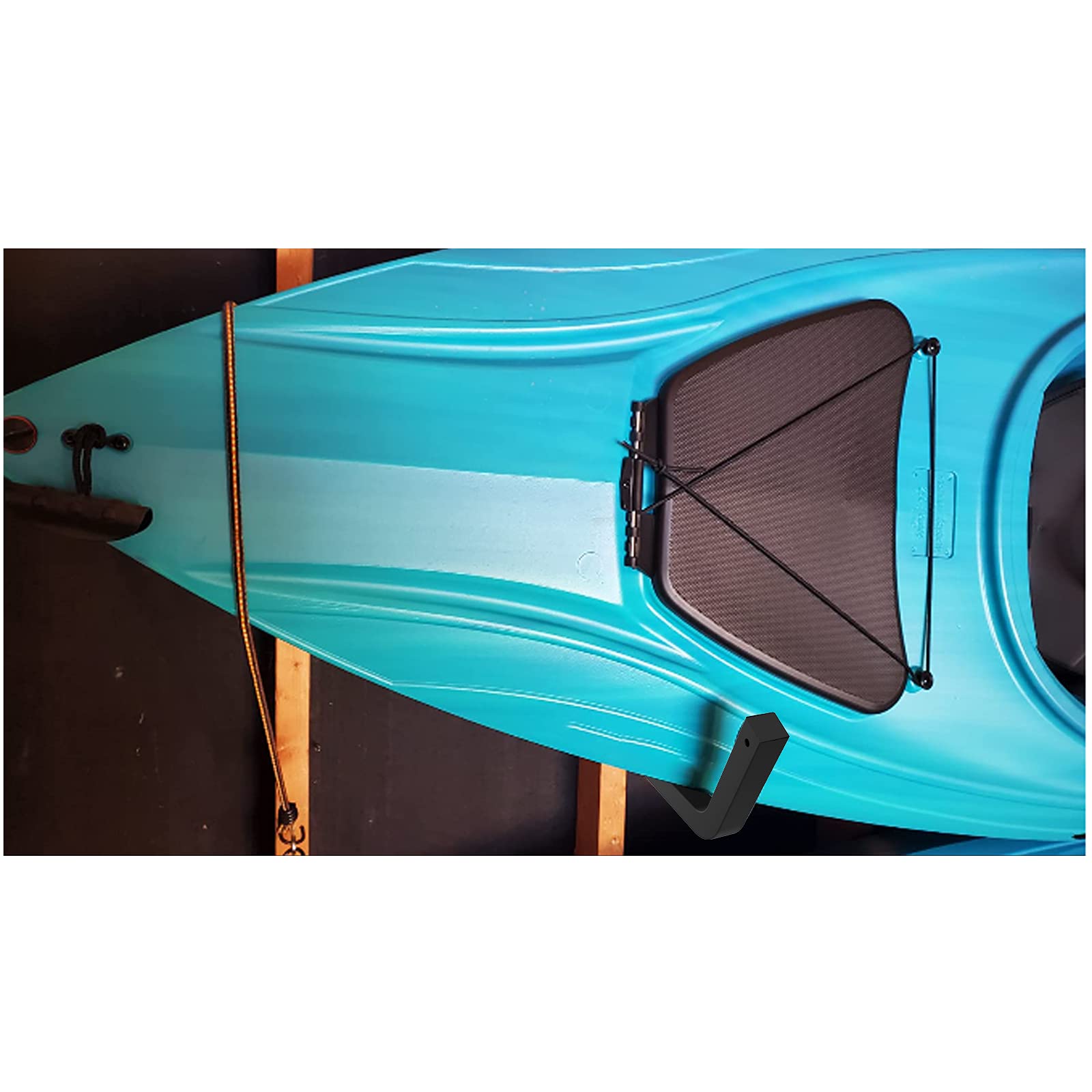 Qualward Heavy Duty Garage Indoor Kayak Storage Hooks Hanger, Wall Mounted Utility Hanging Cradle Rack for Canoe Paddle Board, Ladder, Folding Chairs, Hose, Bicycle and Tools (4 Pack)