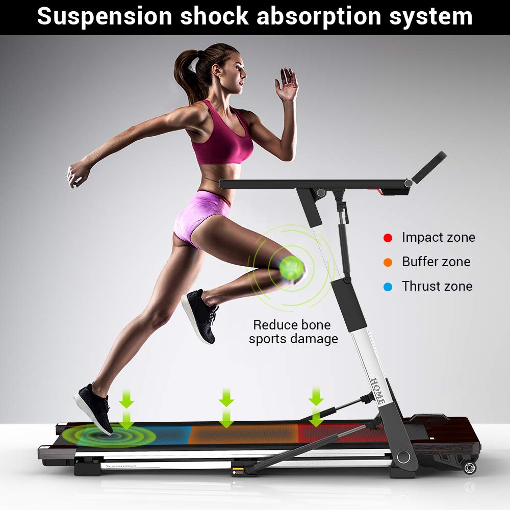 OneTwoFit Folding Treadmill with 7.46 MPH Max Speed/Space Saving/Fixed Incline,Electric Treadmill with 264 lbs High Weight Capacity for Home Office Use Exercise Walking Machine OT178