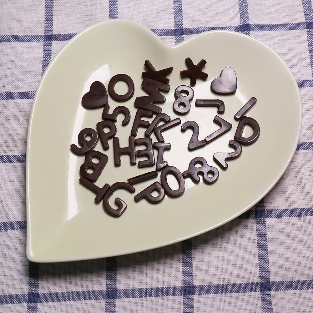 Silicone Letter Mold and Number Chocolate Molds with Happy Birthday Cake Decorations Symbols 2pcs
