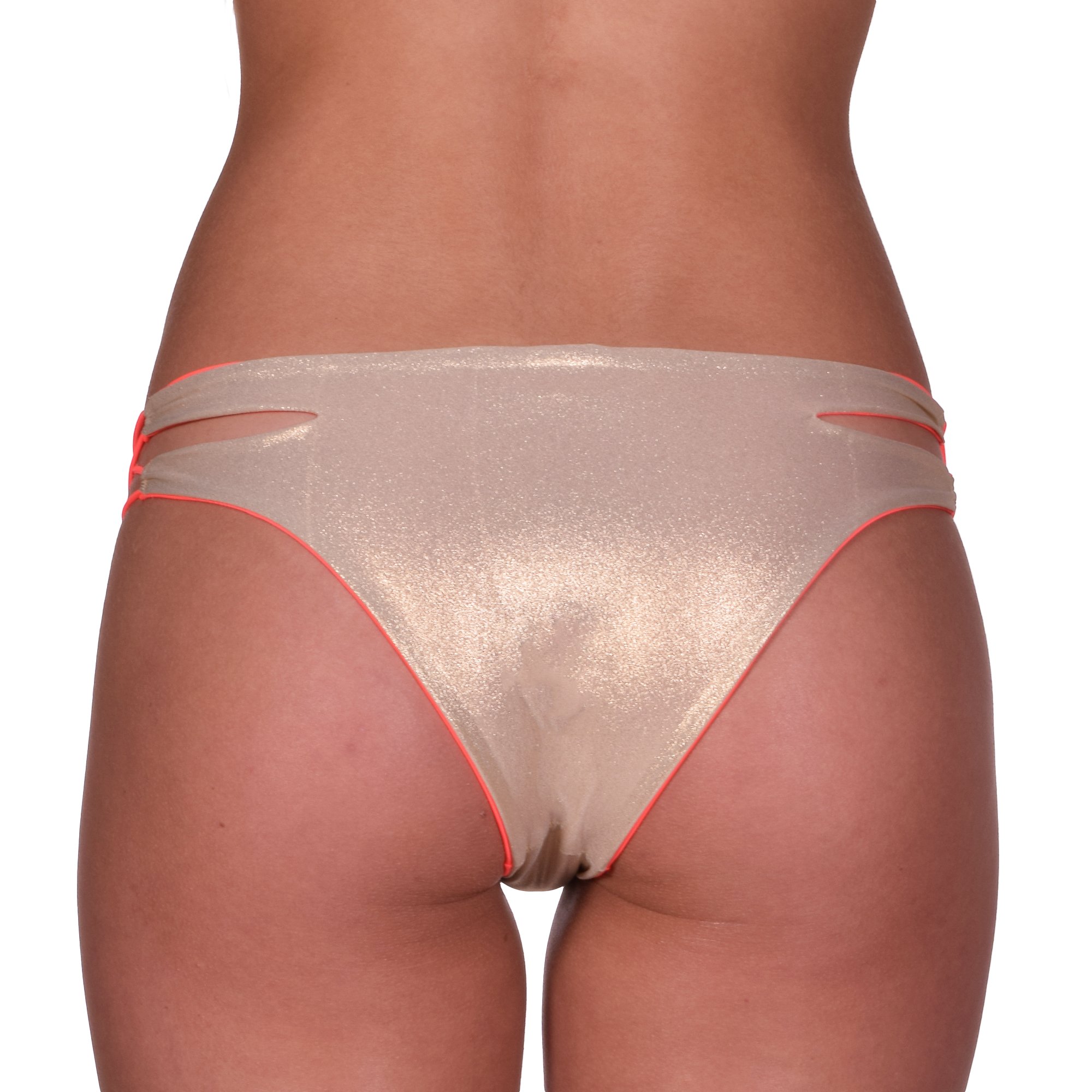 Luli Fama Women's Cosita Buena Reversible Zig Zag Open Side Bikini Bottom, Hot Mess, X-Small