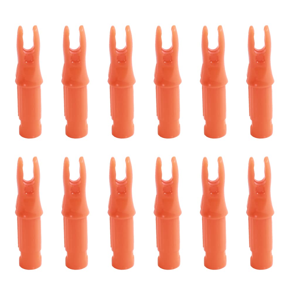 SOPOGER 50 Packs Archery Arrows Nocks - Arrow Inserts for Carbon Arrows .244/6.20mm Plastic Arrow Nocks for DIY Hunting Shooting (Orange)