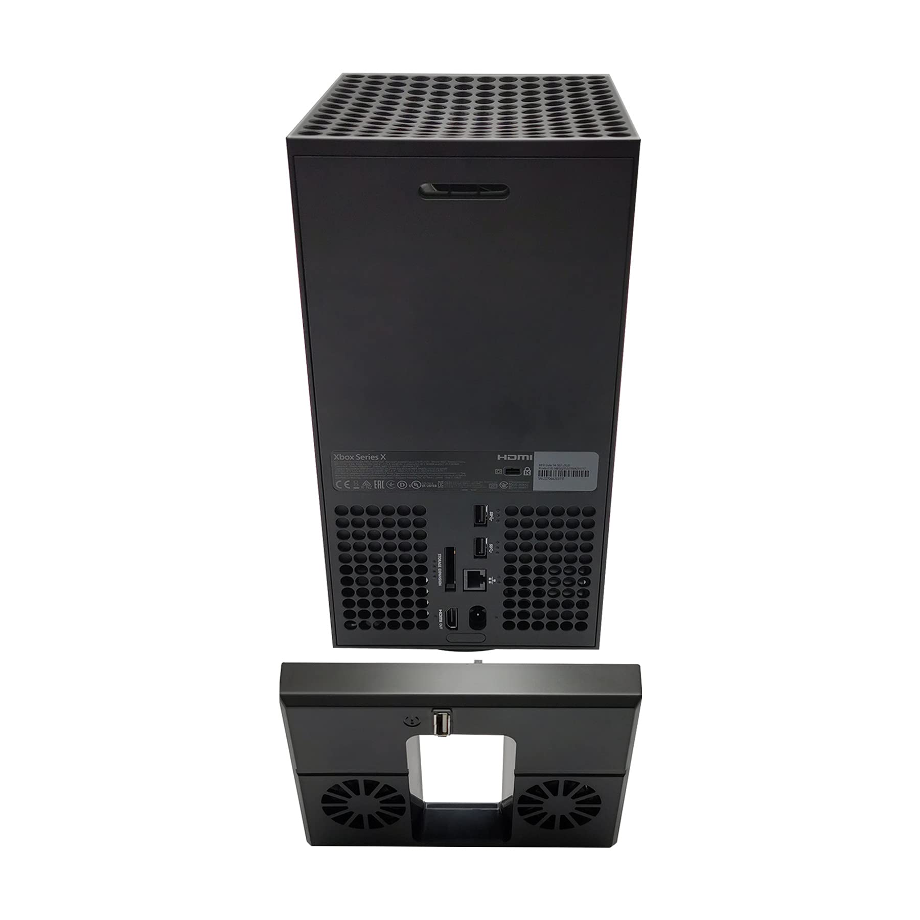 Newest USB Cooling Fan for Xbox Series X, for External Cooler Turbo Temperature Control Fan Console Cooling System for Xbox Series X with Dual Fans and Extra 2.0 USB Port,6 Thumb Grip Caps- Black