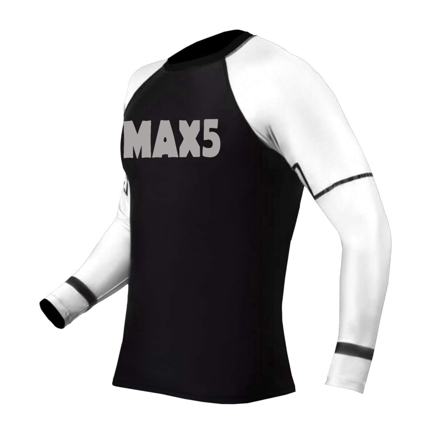 MMA Rash Guard No Gi Jiu Jitsu Fight Shirt (White, L)