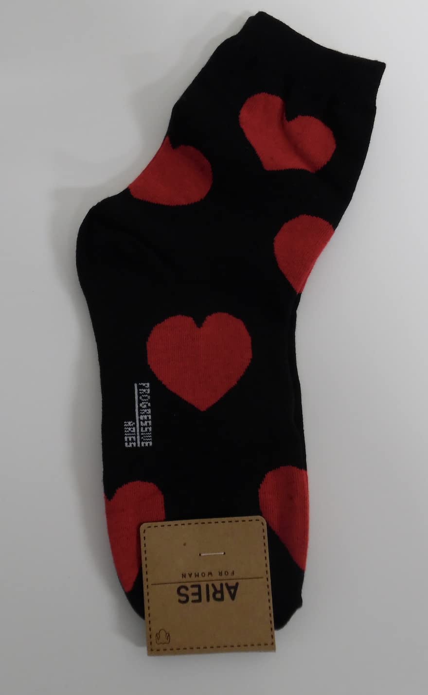 RJ Women's Socks with Sweet heart design- 4 Pairs set-Made in Korea, White/Gray/Black/Navy, SW2201