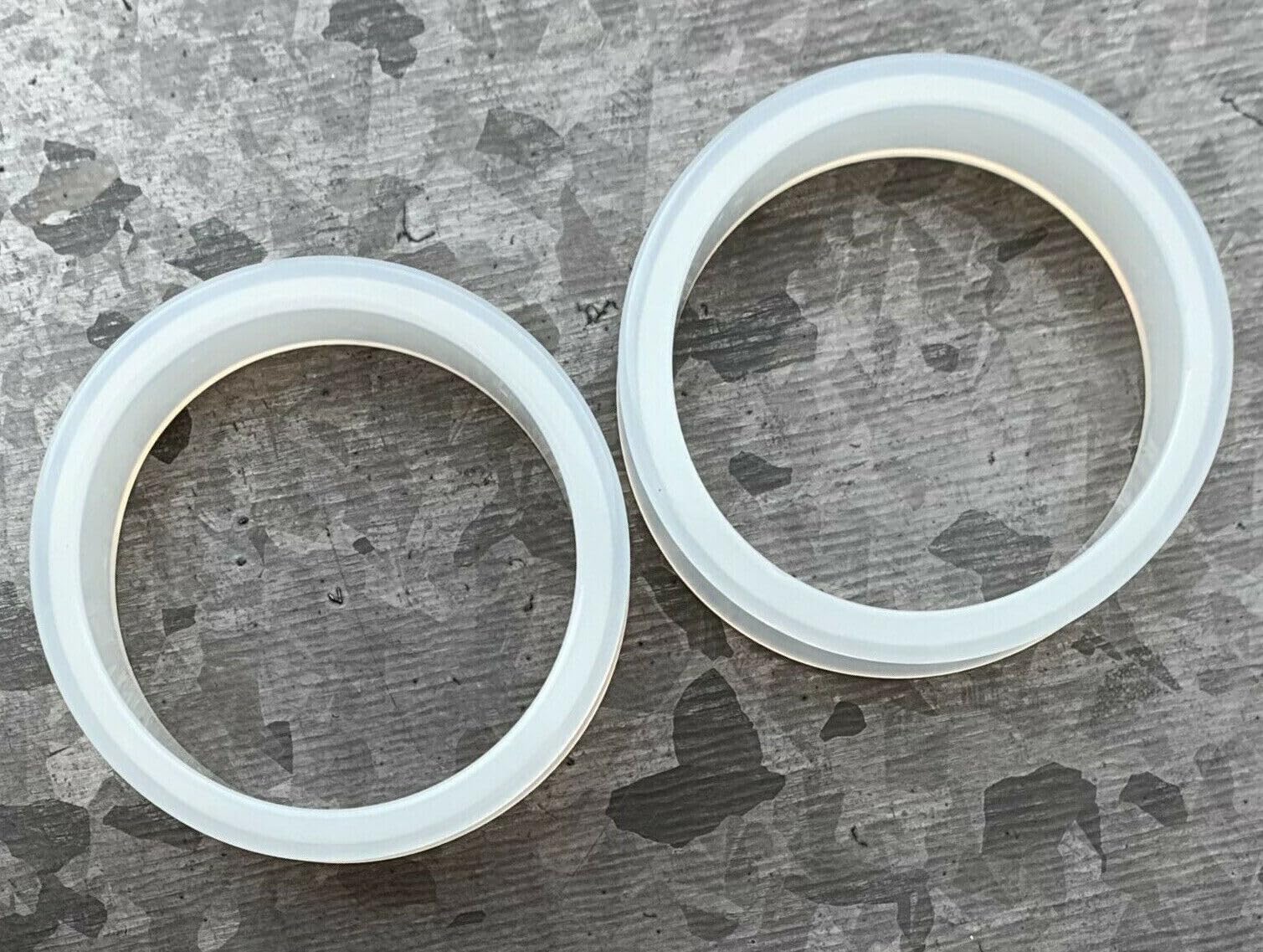 Lobal Domination PAIR of Clear Soft Silicone Ear Tunnels Plugs - up to size 50mm! (1&3/4" (44mm))