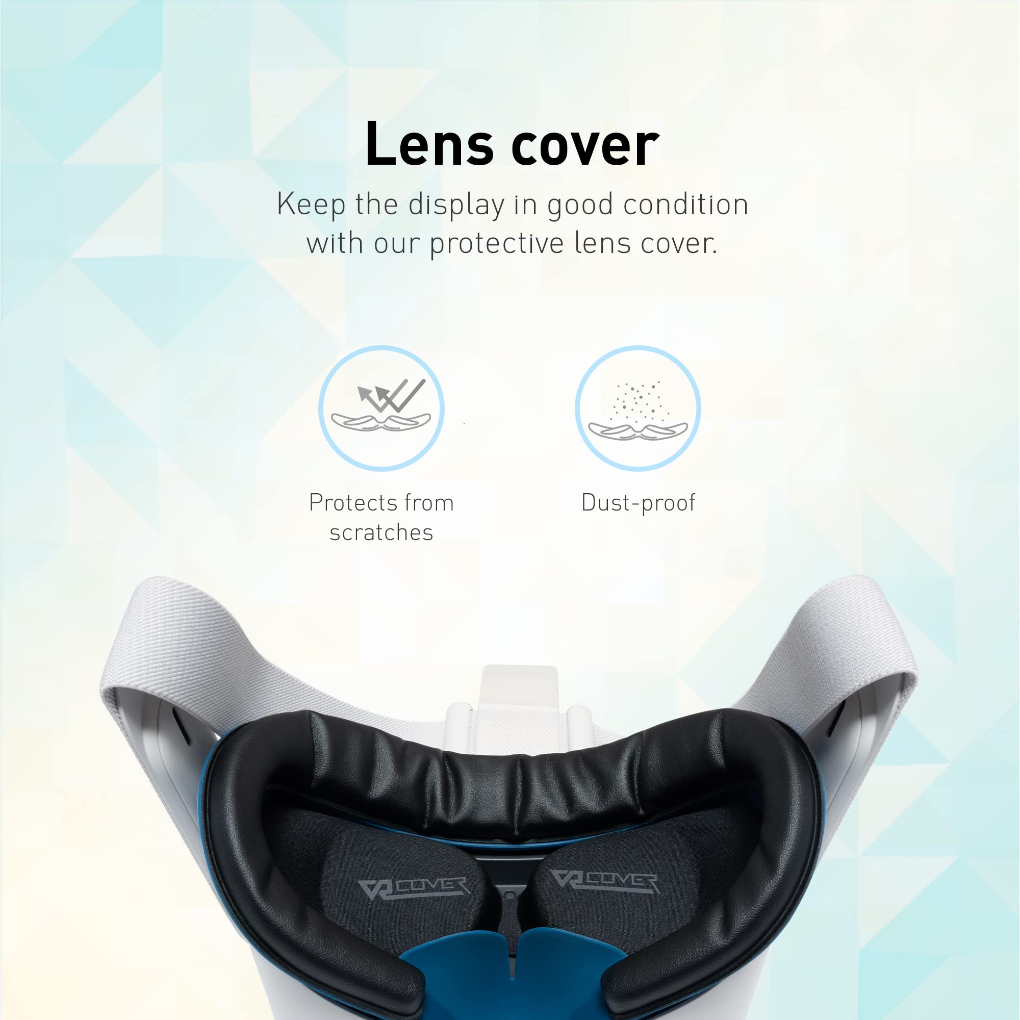 VR Cover Fitness Facial Interface Bracket & Foam Comfort Replacement with Lens Protector Cover for Oculus/Meta Quest 2 (Dark Blue & Black + Comfort Foam)