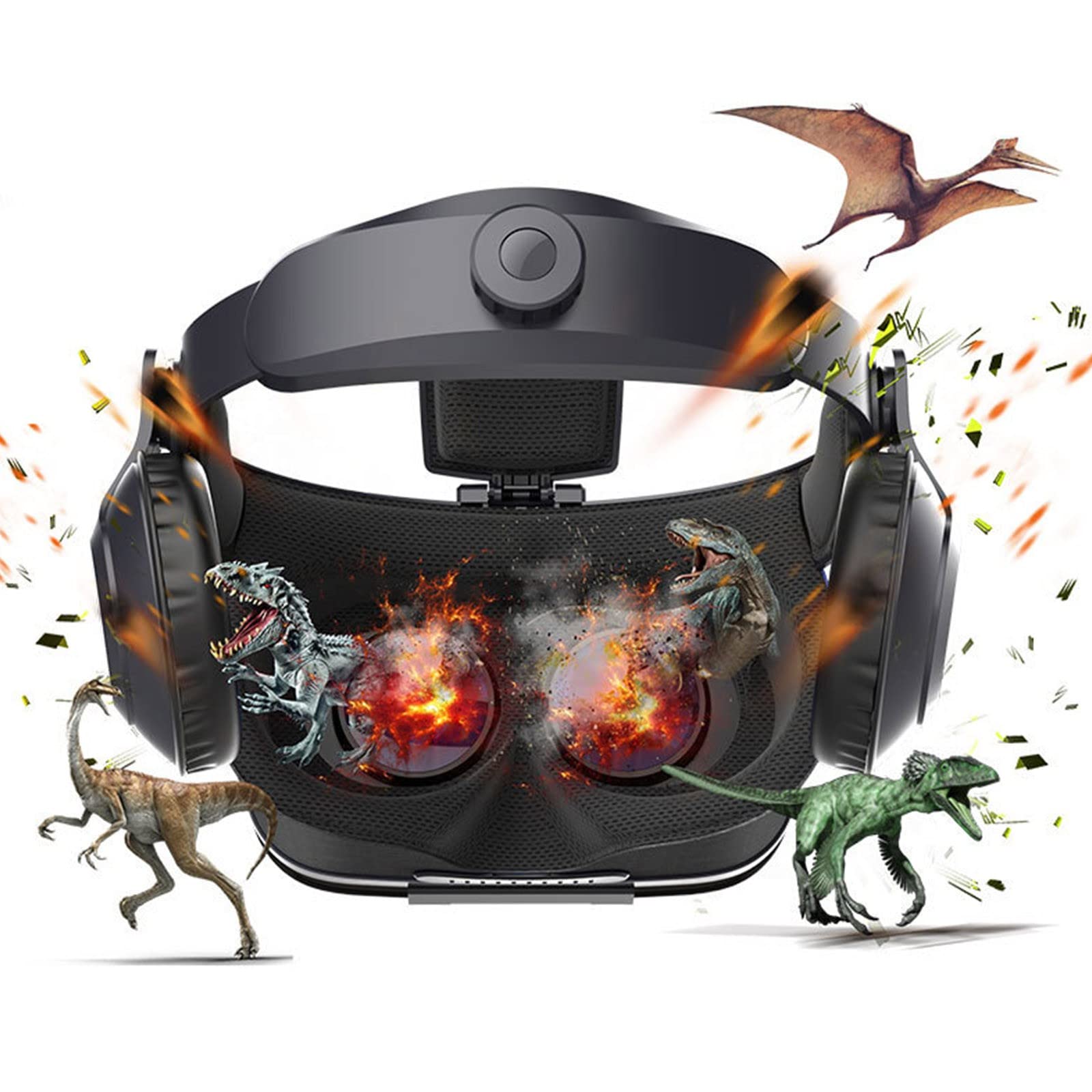 VR Digital Glasses 3D VR Headsets Stylish and Comfortable VR Headsets Anti-Blue Light, 55mm High-Definition VR Headsets Compatible with iOS& Android
