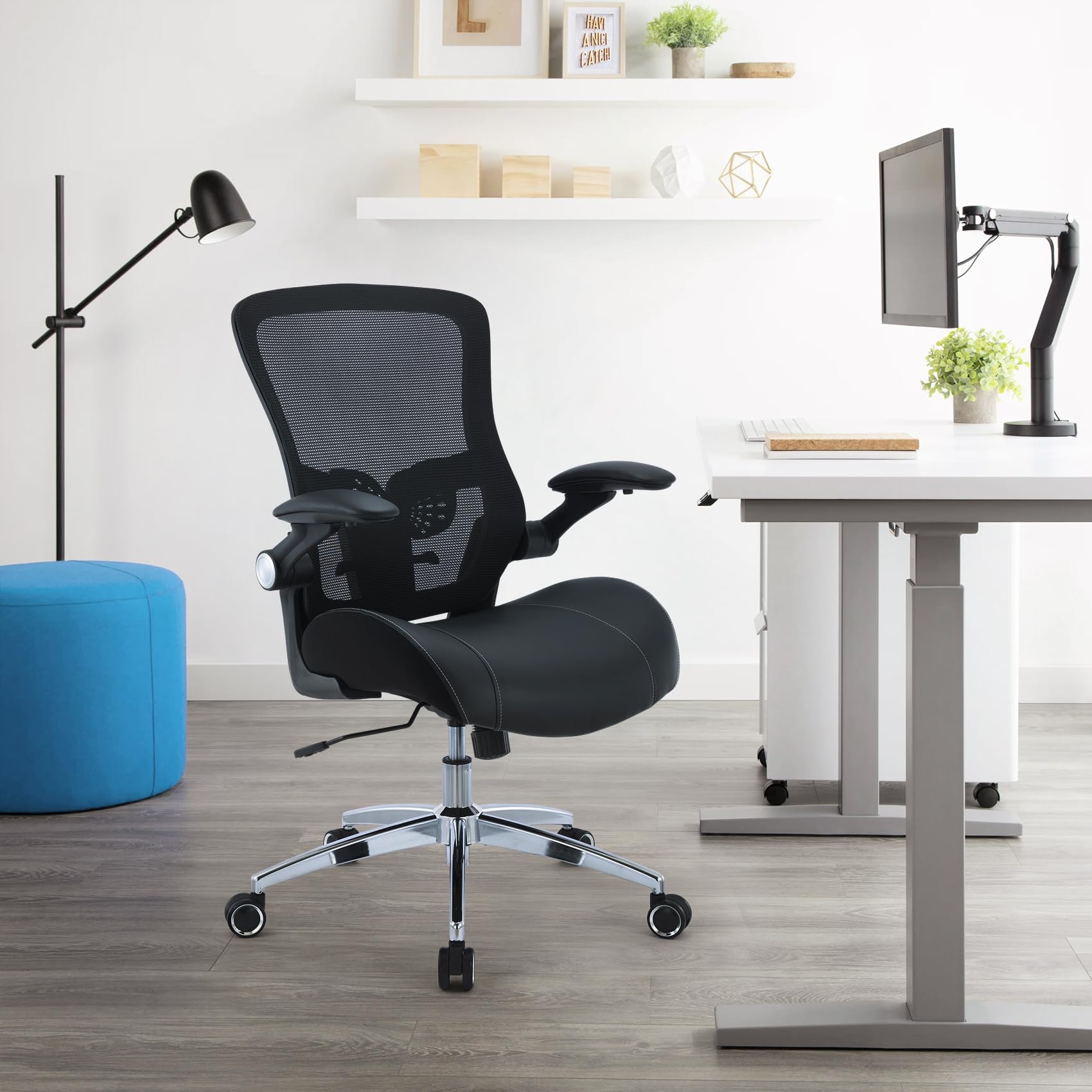 Luckyear Office Chair Ergonomic Desk Chair-400lbs Big and Tall Heavy Duty, Wide & Soft 3D Modeling Foam Cushion Home Office Desk Chair with Adjustable Seat Height, Executive Computer Task Chair