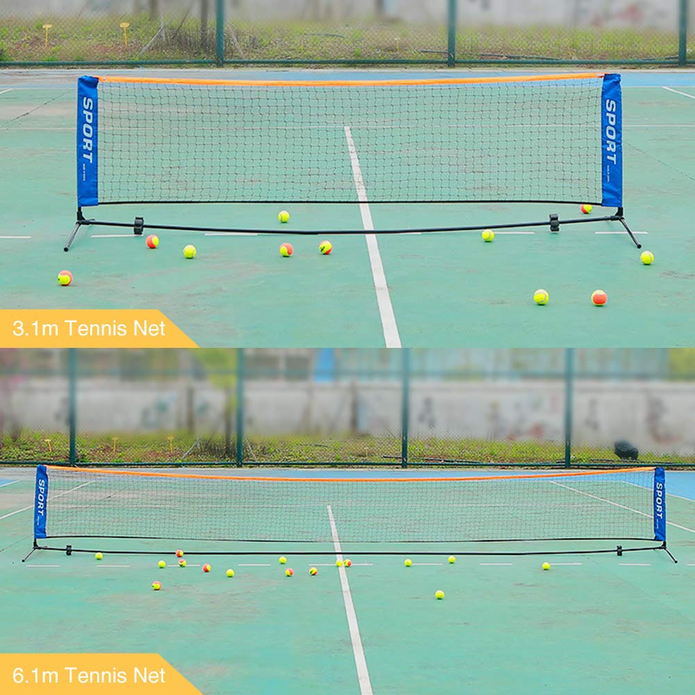Saycker Portable Badminton Net Set Sport Training Foldable Badminton Tennis Net for Indoor Outdoor Backyard Court Beach(Size:5.1m)