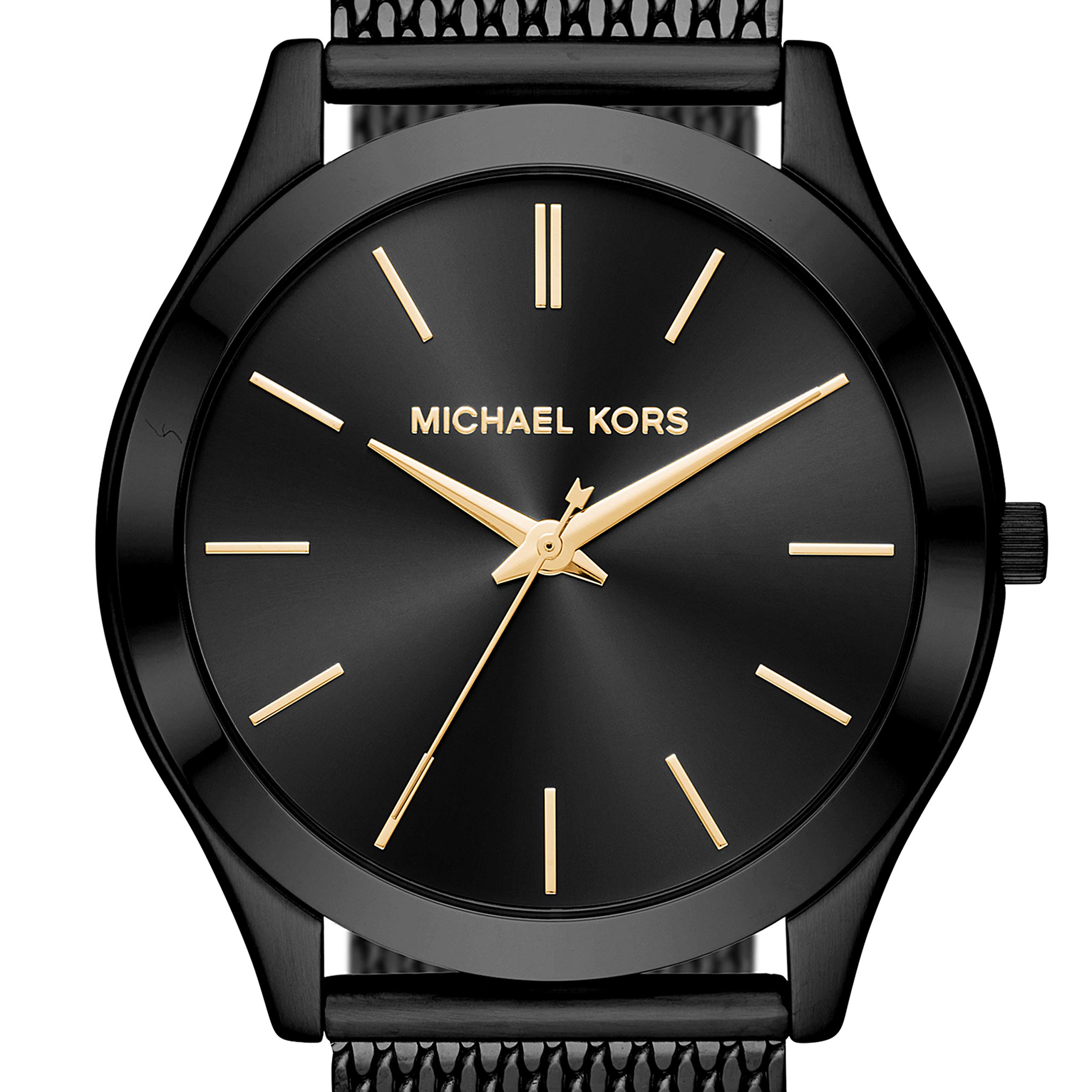 Michael Kors Slim Runway Three-Hand Black Stainless Steel Mesh Men's Watch (Model: MK8507)