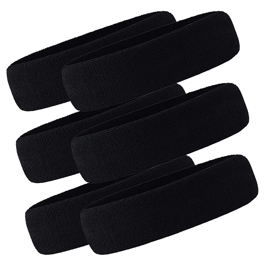 Men & Women Sweatband Headband Terry Cloth Moisture Wicking for Sports,Tennis,Gym,Work Out (Basic Color)