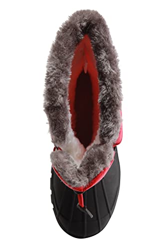 Mountain Warehouse Kids Fleece Lined Snow Boots - Warm Winter Shoes Dark Red Kids Shoe Size 6 US