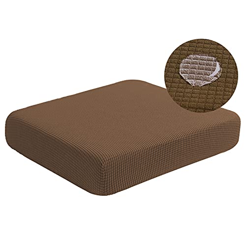 NC HOME Water Resistant Couch Cushion Covers Stretch Sofa Seat Slipcover for 3 Cushion Couch Sofa, Thick RV Dinette Cushion Covers Sofa Protector, Washable (Large, Coffee)