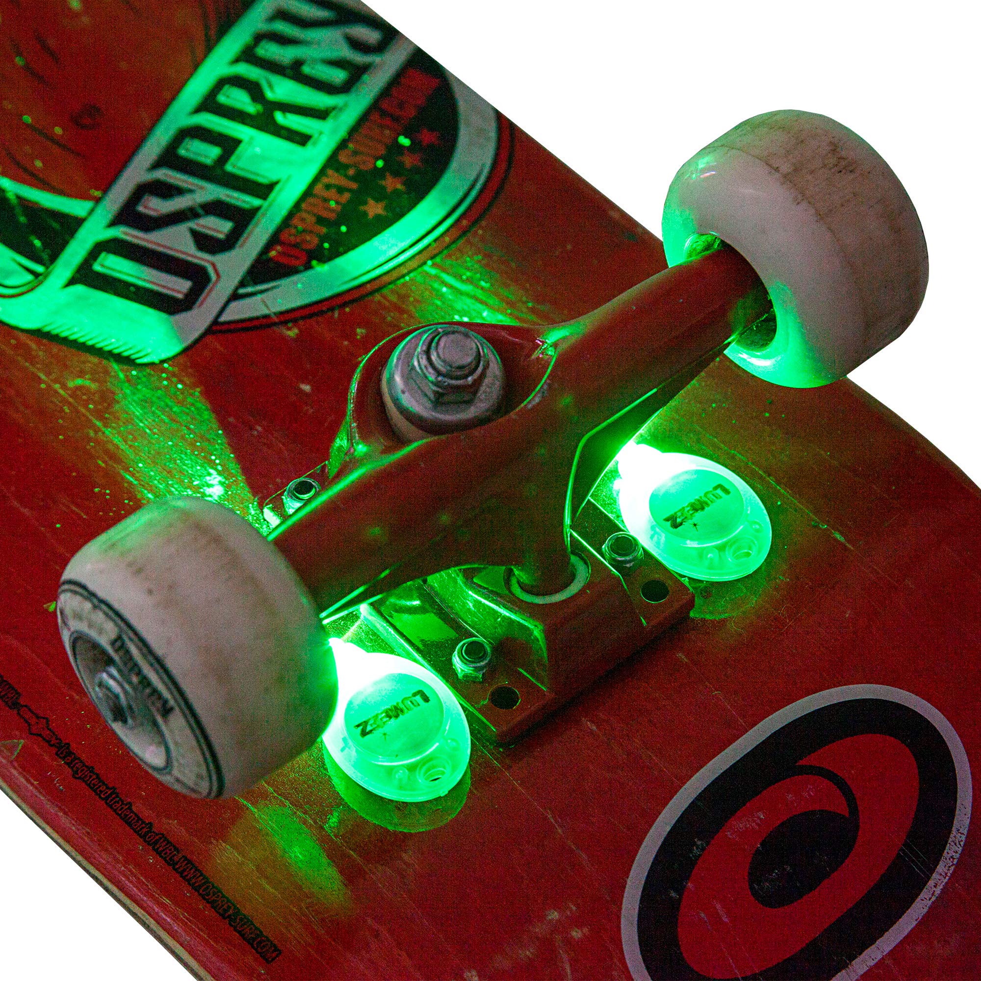 Lumeez LED Lights for Roller Skates, Ice Skates, Skateboards, Scooters, in-Line Skates & Roller Boots with Replaceable Batteries Made (Multi/Flashing)