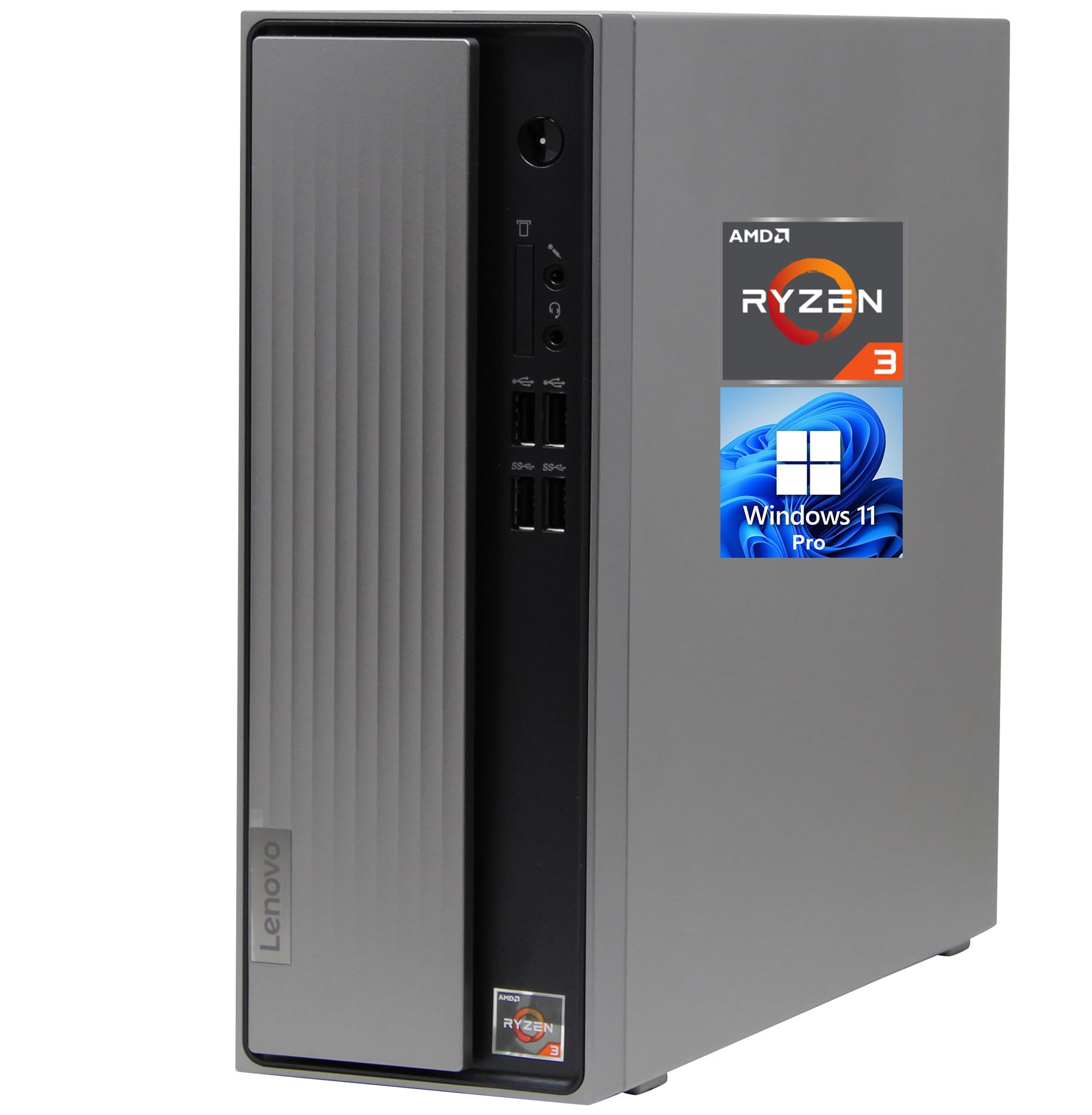 Lenovo IdeaCentre 3 Desktop Computer, AMD Ryzen 3 3250U, 16GB RAM, 1TB NVMe SSD, USB 3.1, 2-Monitor Support, HDMI, VGA, Wi-Fi, Bluetooth, Windows 11 Pro, Gray