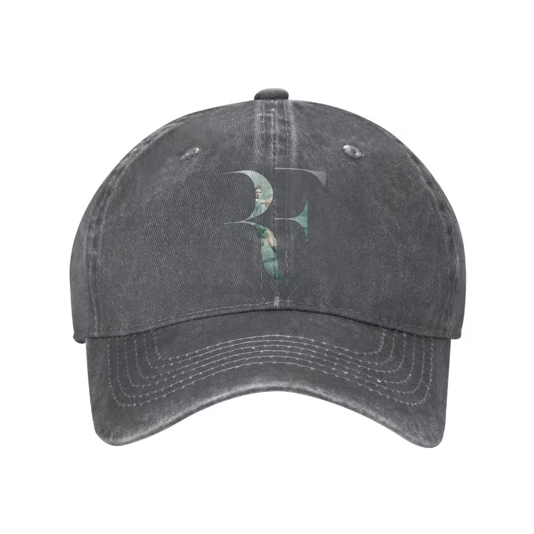 ROGER FEDERER Hat Cotton Snapback Classic Denim Cap for Men Women Adjustable Deep Heather