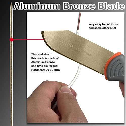 WEDO Non-Sparking Common Knife 8”, Spark-free Safety Knife, DIN Standard, BAM & FM Certificate, Aluminum Bronze