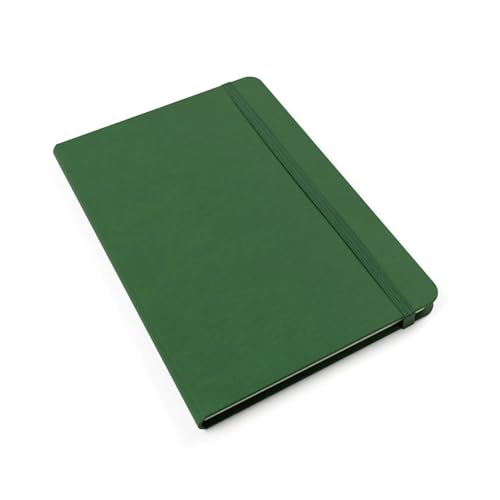 Silvine A5 Executive Hardback Notebook/Journal Green. 160 Lined Pages of 90gsm Premium Ivory Paper