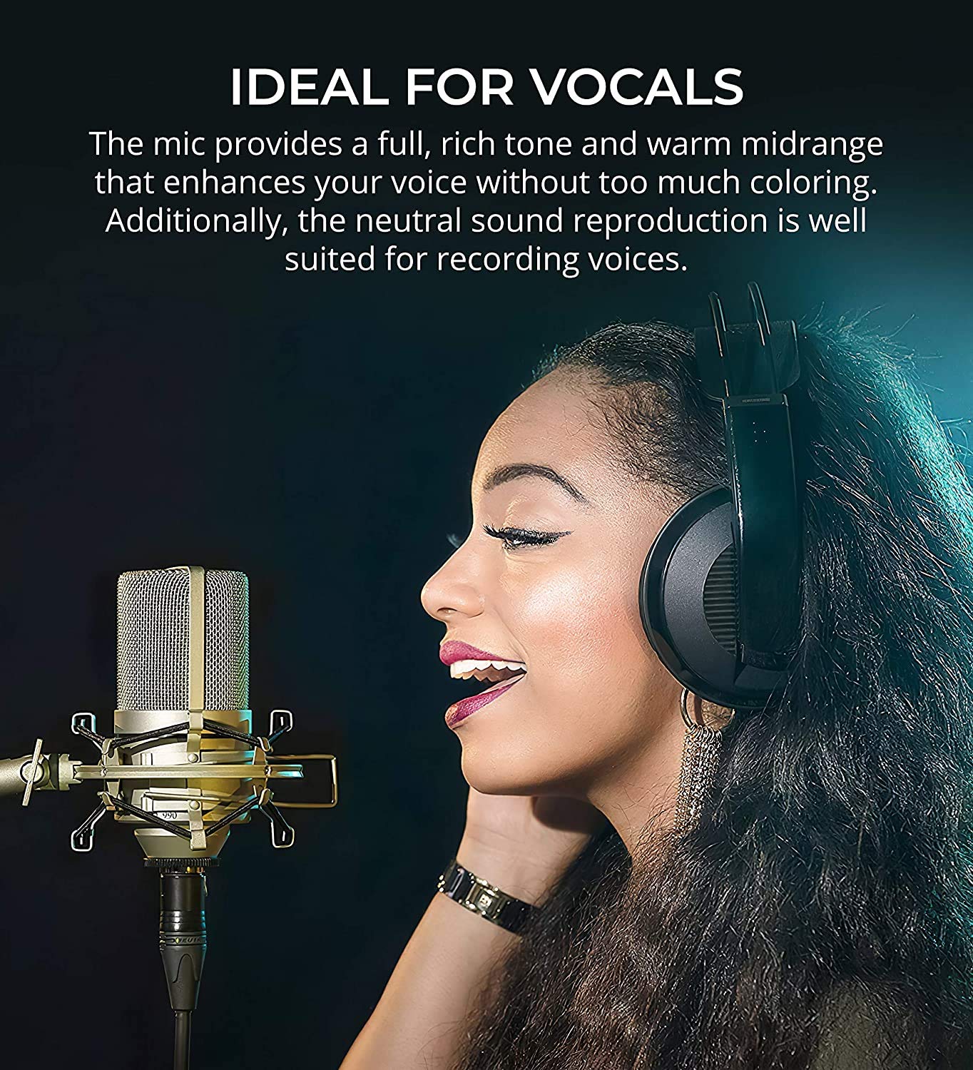 MXL 990 Cardioid Condenser Microphones for Vocal and Acoustic Instrument Recording (2-Pack, Champagne) Bundle with Blucoil 10-FT Balanced XLR Cables (2-Pack)