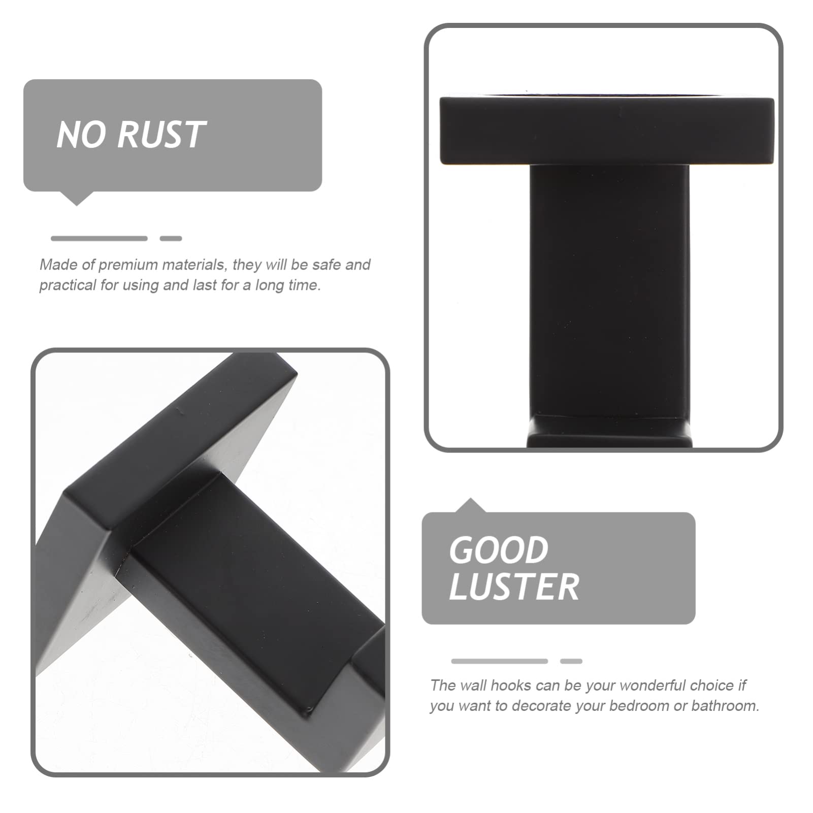 VILLCASE 4pcs Stainless Steel Clothes Hook Stainless Steel s Hooks Matte Black Robe Hook Coat Hook Key Shelf with Hooks DIY Coat Rack Decorative Wall Hooks Storage Rack Heavy