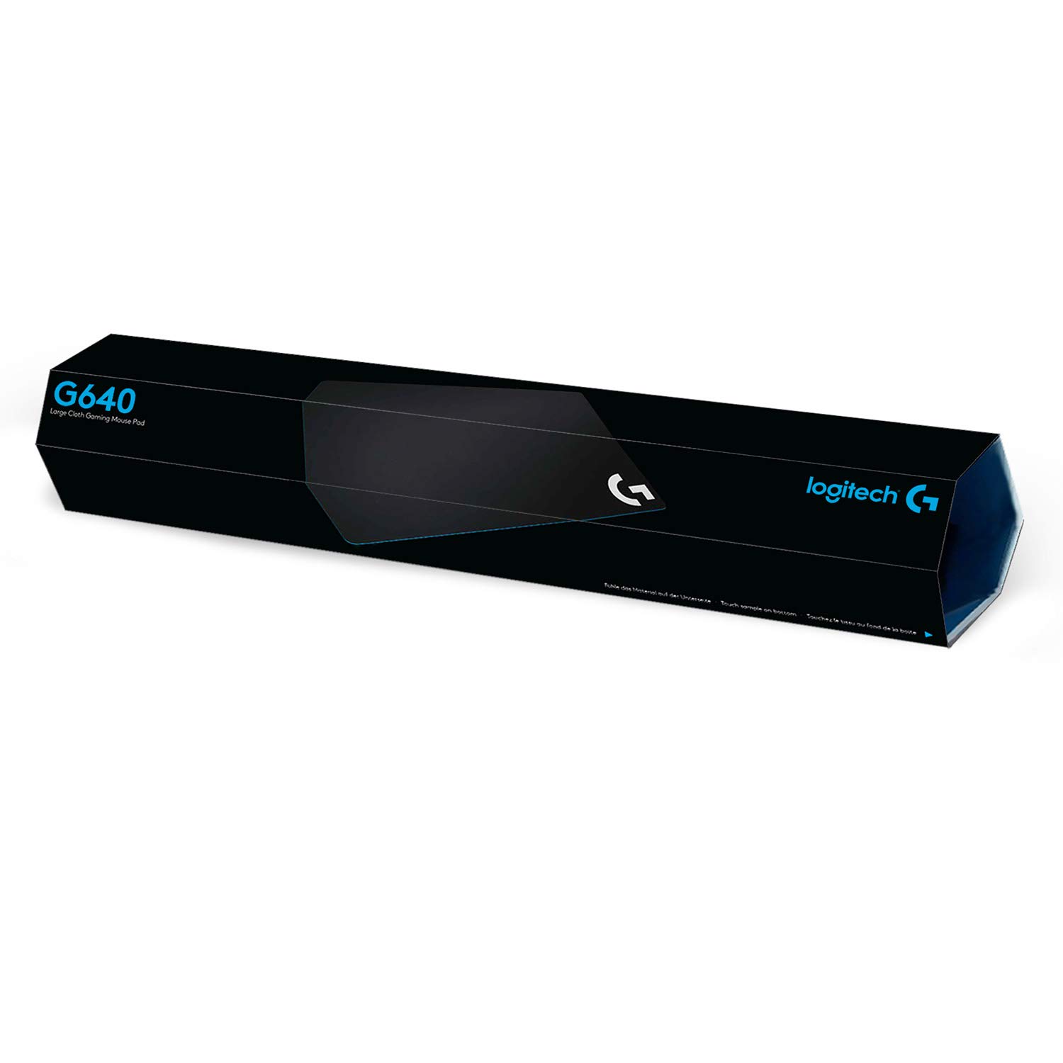 Logitech G640 Cloth Gaming Mouse Pad, 460 x 400mm, Thickness 3mm, Moderate Surface Friction, Consistent Surface Texture, Stable, Comfortable Rubber Base, Rollable - Black