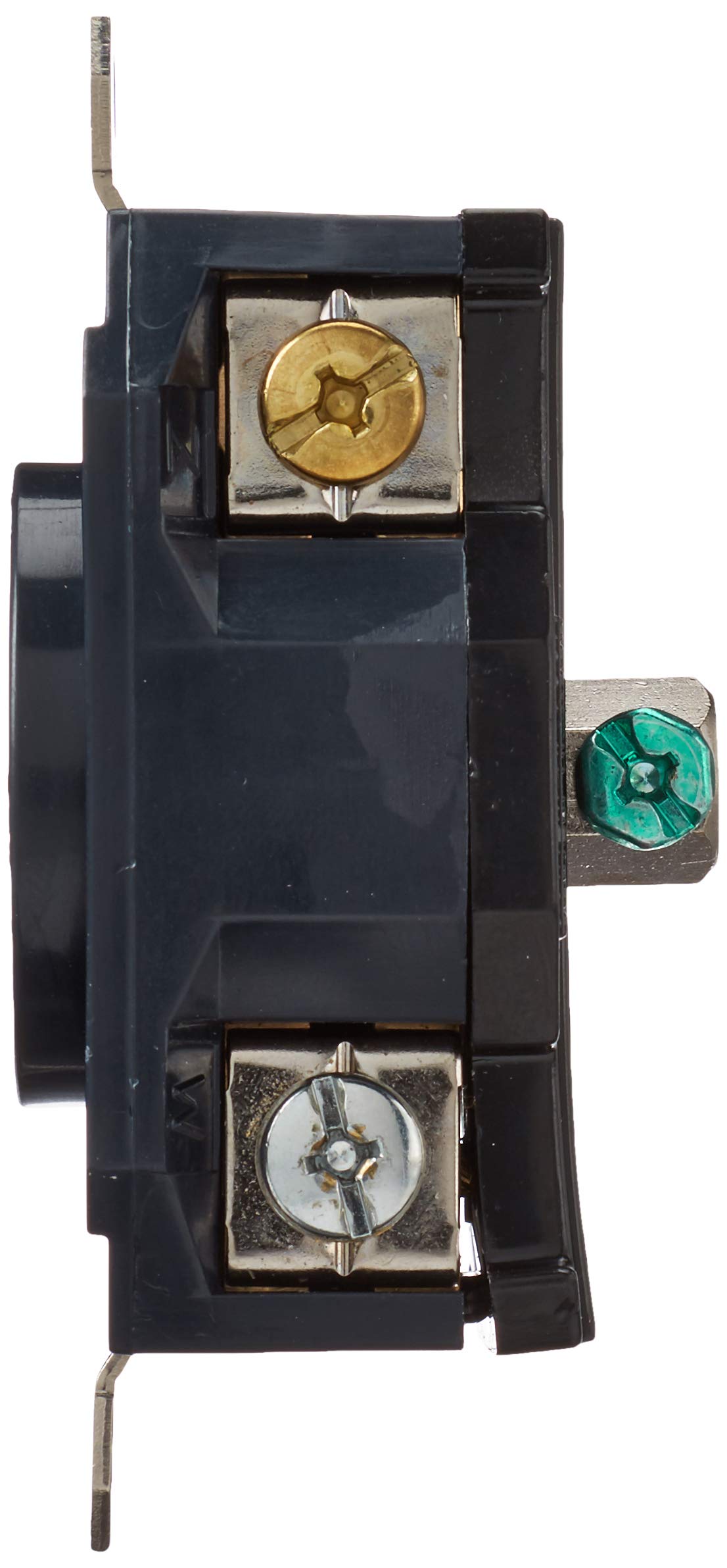 Leviton 2810 30 Amp, 120/208 Volt- 3PY, Flush Mounting Locking Receptacle, Industrial Grade, Grounding, V-0-Max, Black