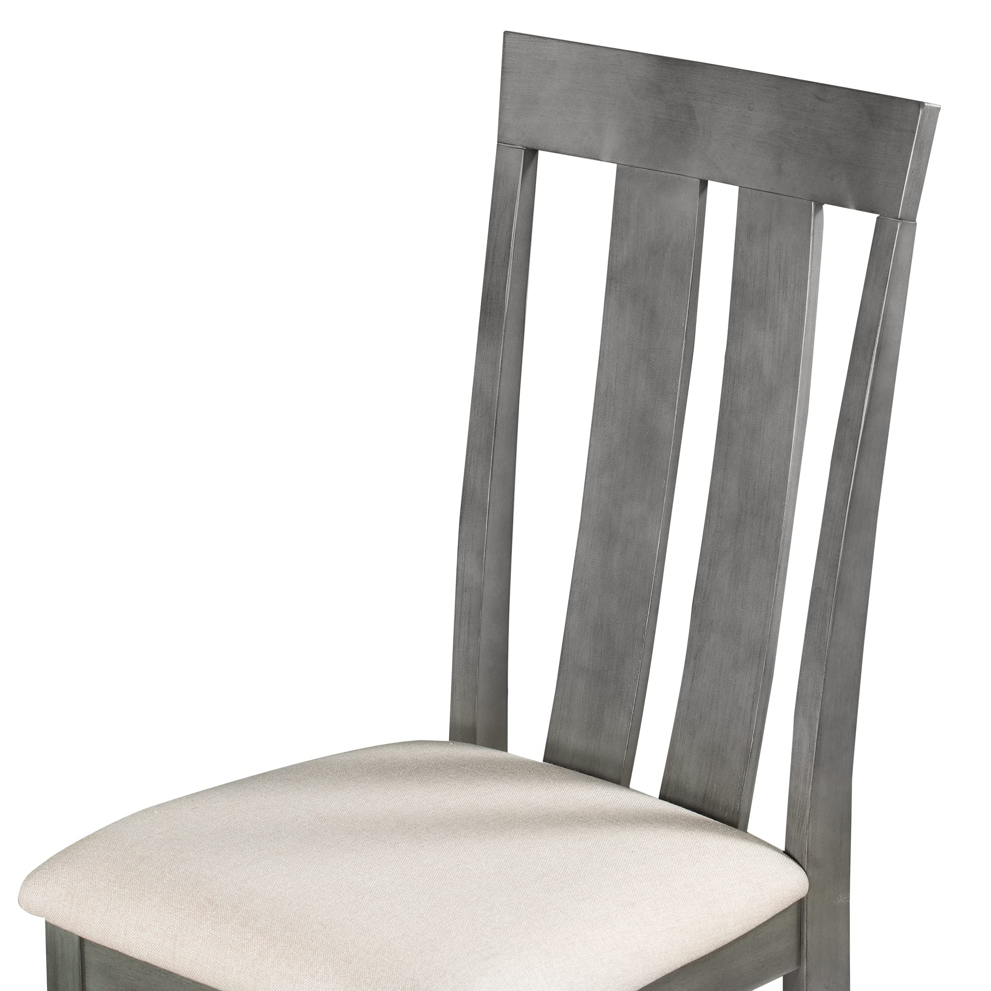 Merax Dining Chairs Set of 4, Fabric Padded Dining Chairs with Seat Cushions and Curved Back, Dining Chairs with Solid Wood Legs for Dining Room, Living Room, Bedroom (Gray)