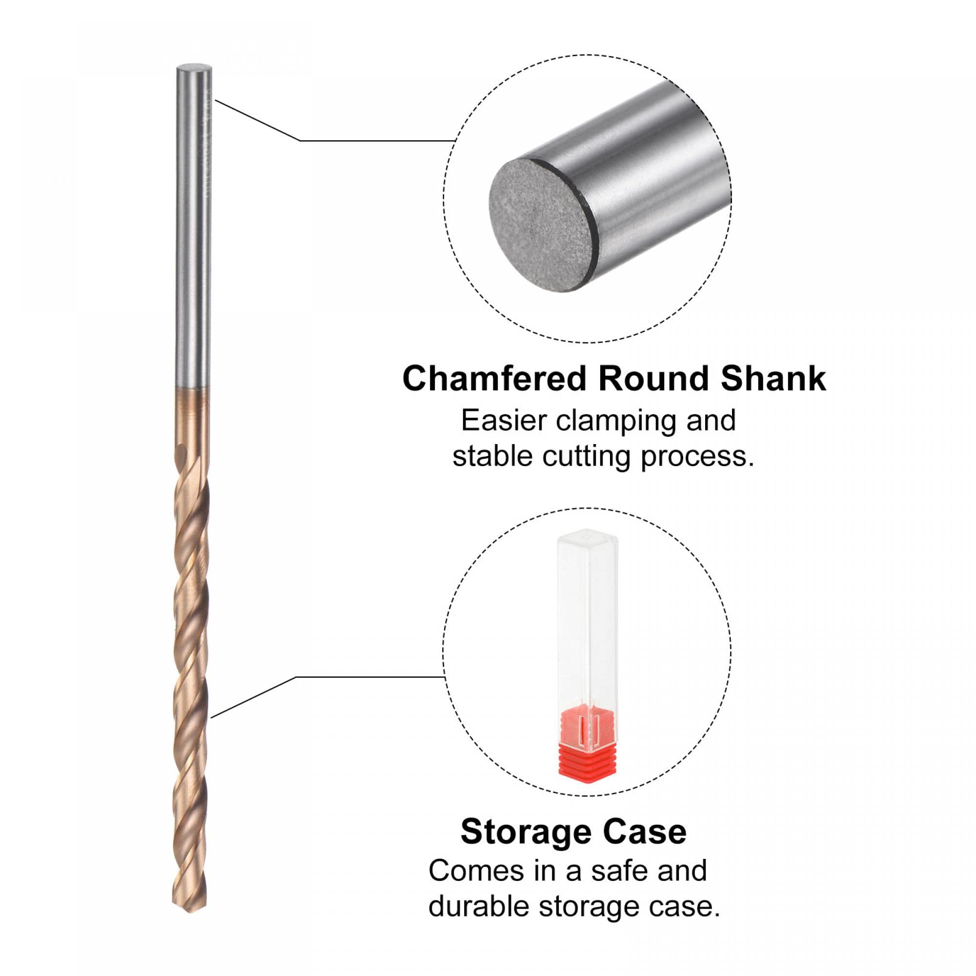 uxcell Twist Drill Bit, 4.1mm Jobber Drill Bit Nanoscale Titanium Coated K35 Tungsten Carbide Straight Shank 100mm Length for Drilling Stainless Steel Alloy Steel