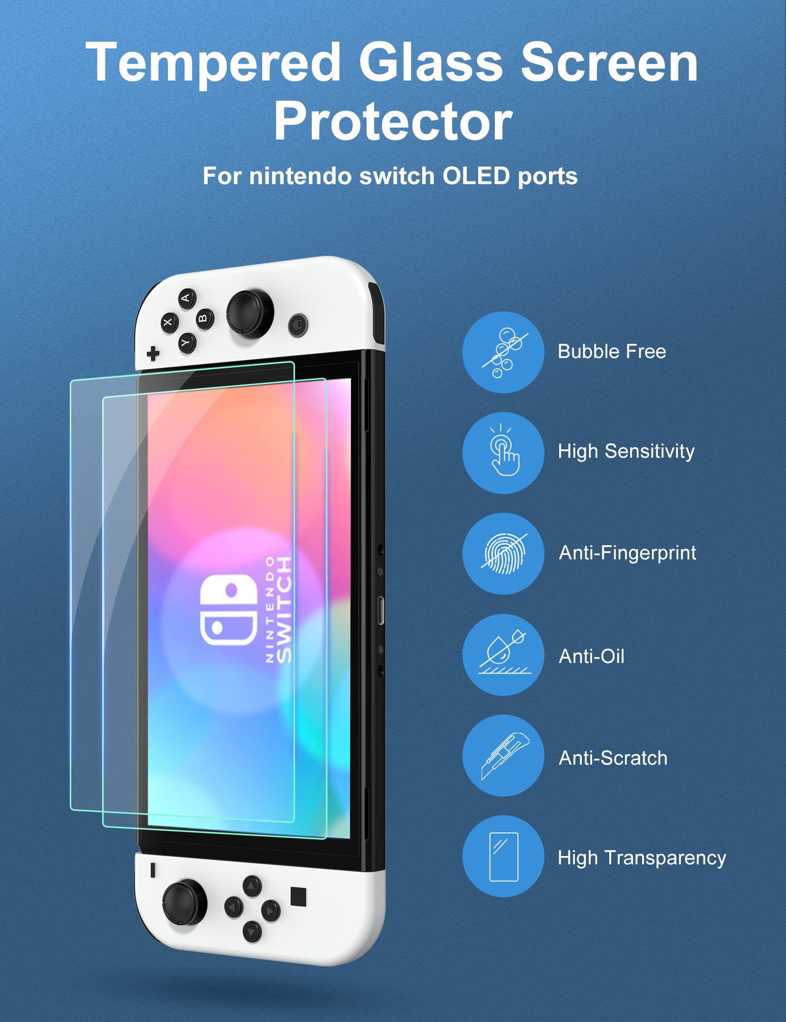 MASCARRY Accessories Kit for Nintendo Switch OLED Model 2021,Accessories Bundle with Carrying Case,Screen Protector,Silicone Skin for Switch & Joy-Con,Charging Dock,Grip & Racing Wheel & More