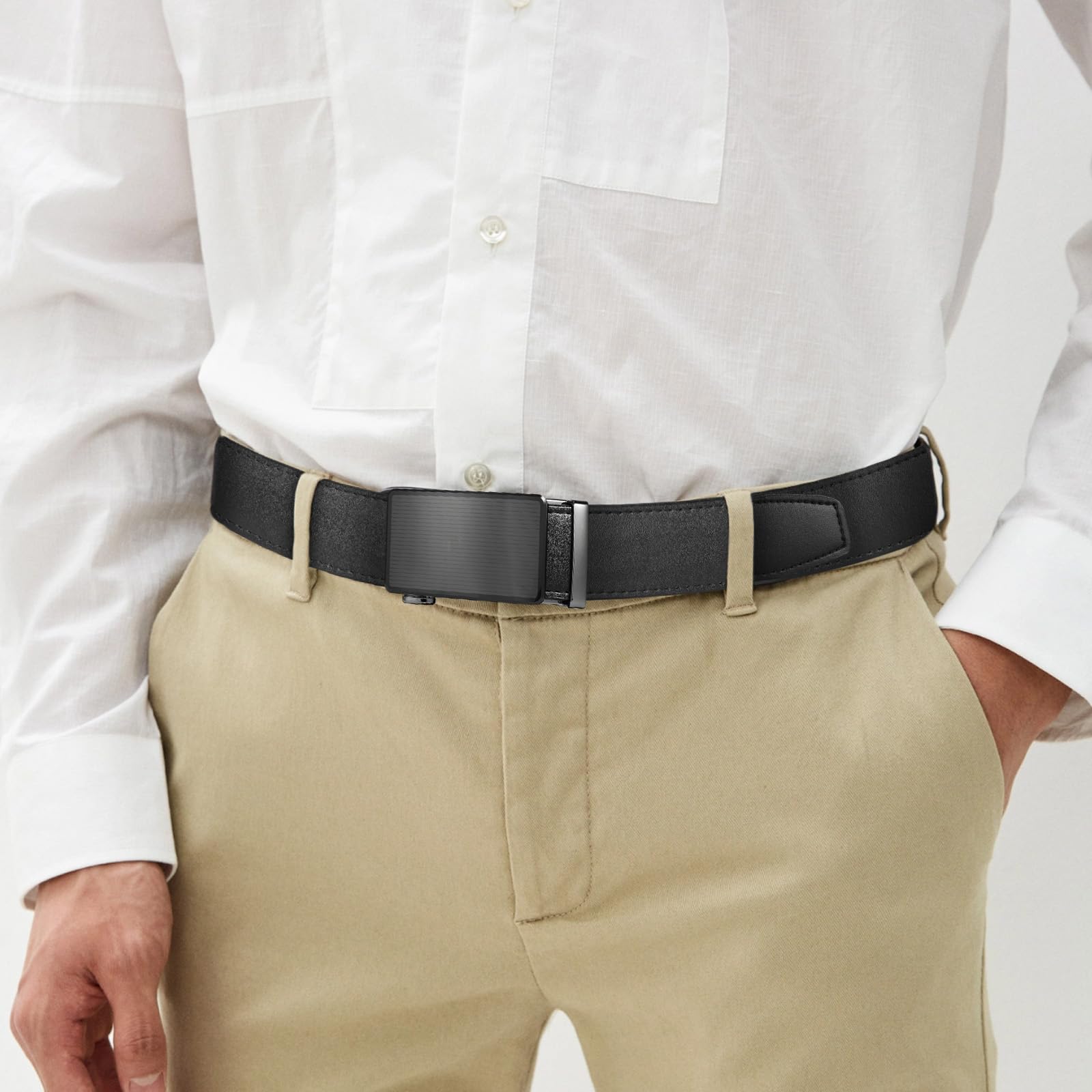 West Leathers Men's Ratchet Belt 100% Italian Cow Leather Belts - Adjustable, Gift-Ready Dress Belts