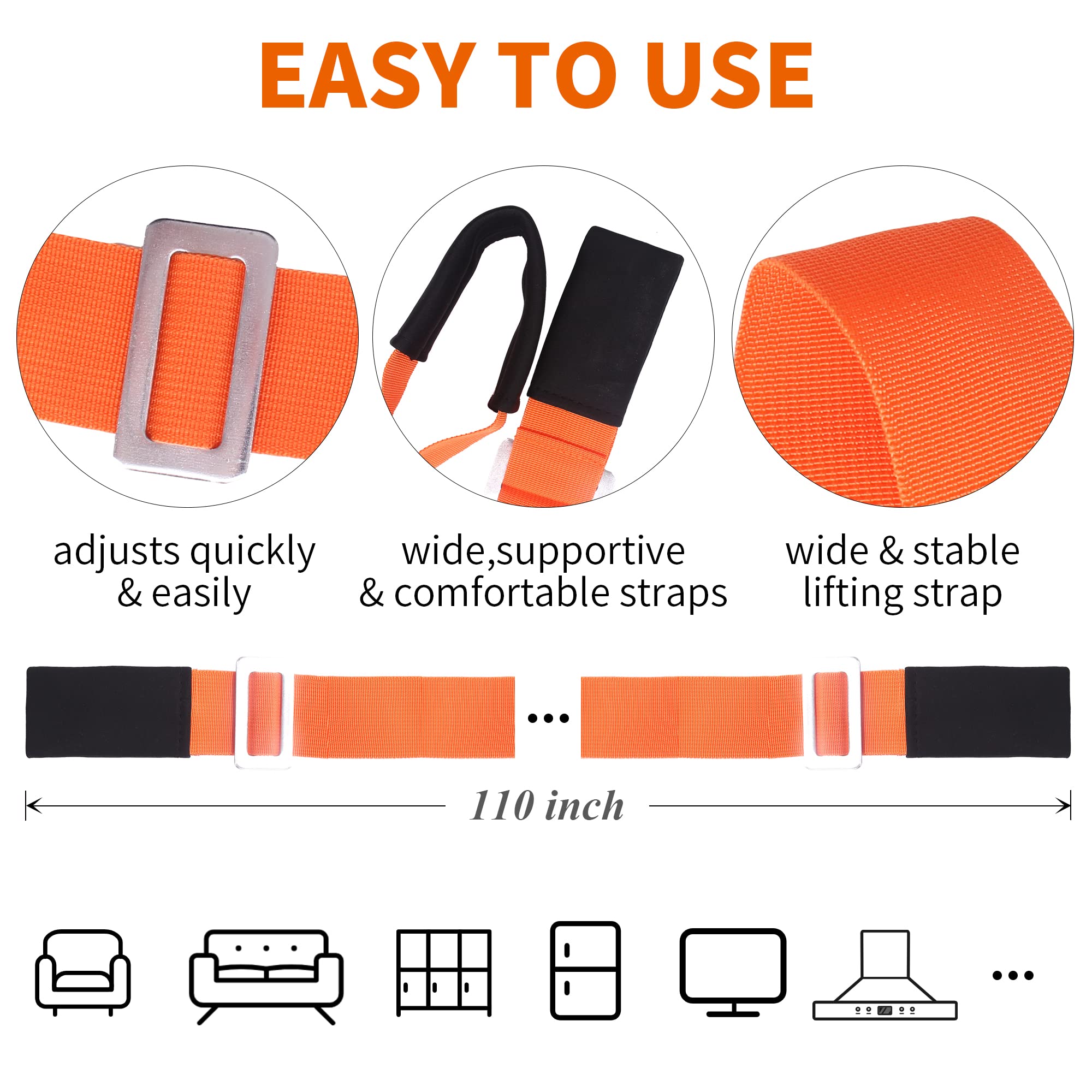 Moving Straps, YTTAO Moving and Lifting Straps, Moving Straps Lifting Shoulder 2 Person, Straps for Moving Refrigerator. Carrying for Furniture, Appliances, Mover Strap Harness