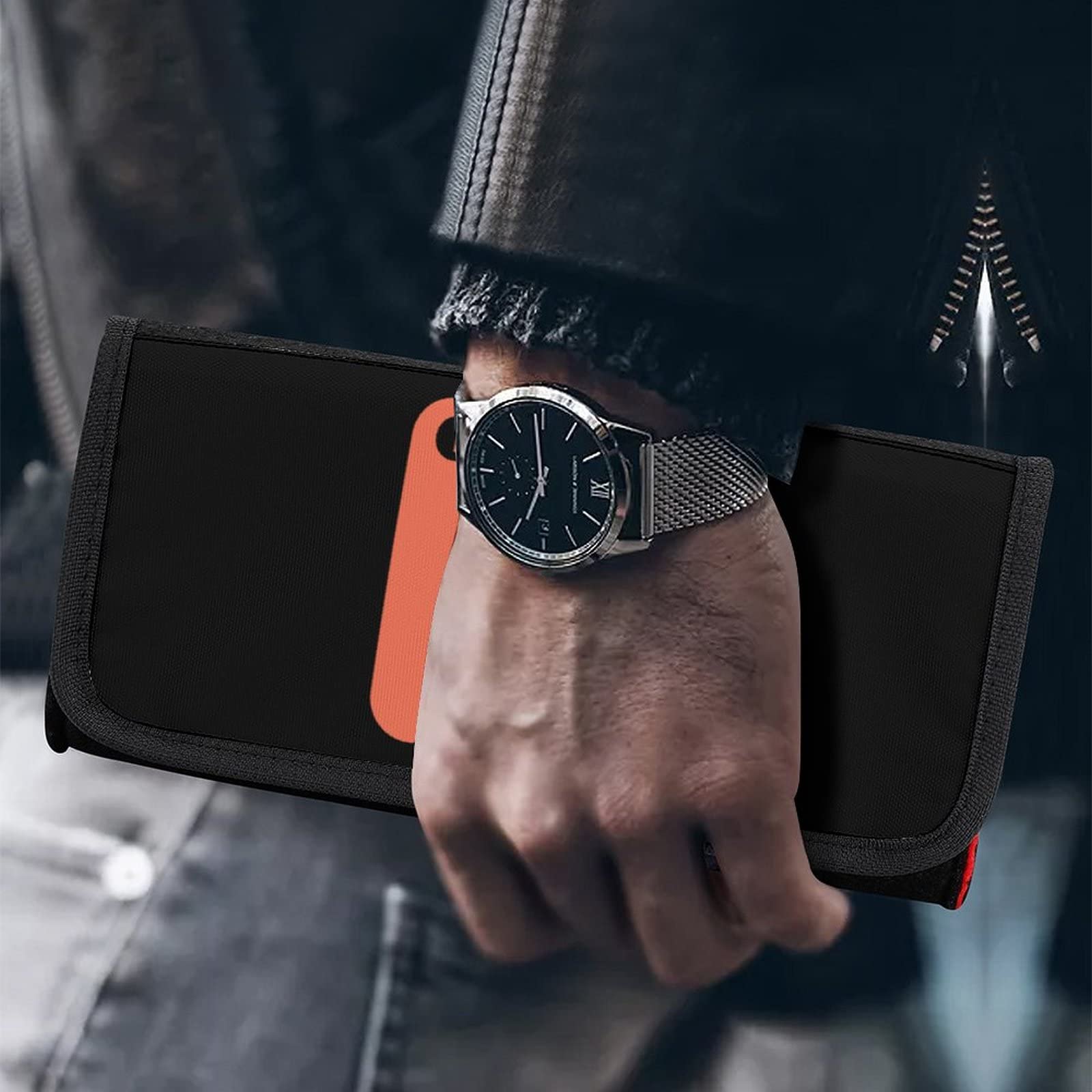Vintage Style Goat Silhouette Carrying Bag Compatible with Switch Protective Case Slim Felt Pouch with 5 Game Cartridges Holders