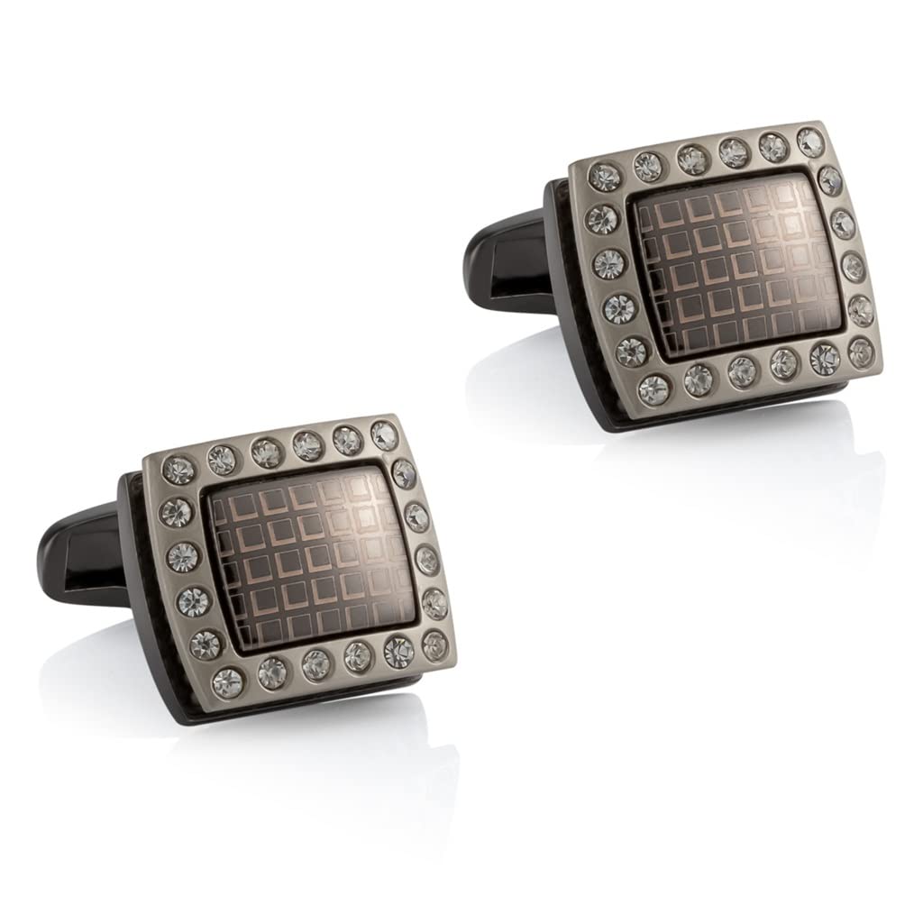 Square Double Layer Alloy Cufflinks Foreign Trade Men's French Cufflinks (Color : B, Size : One Size) (A One Size)