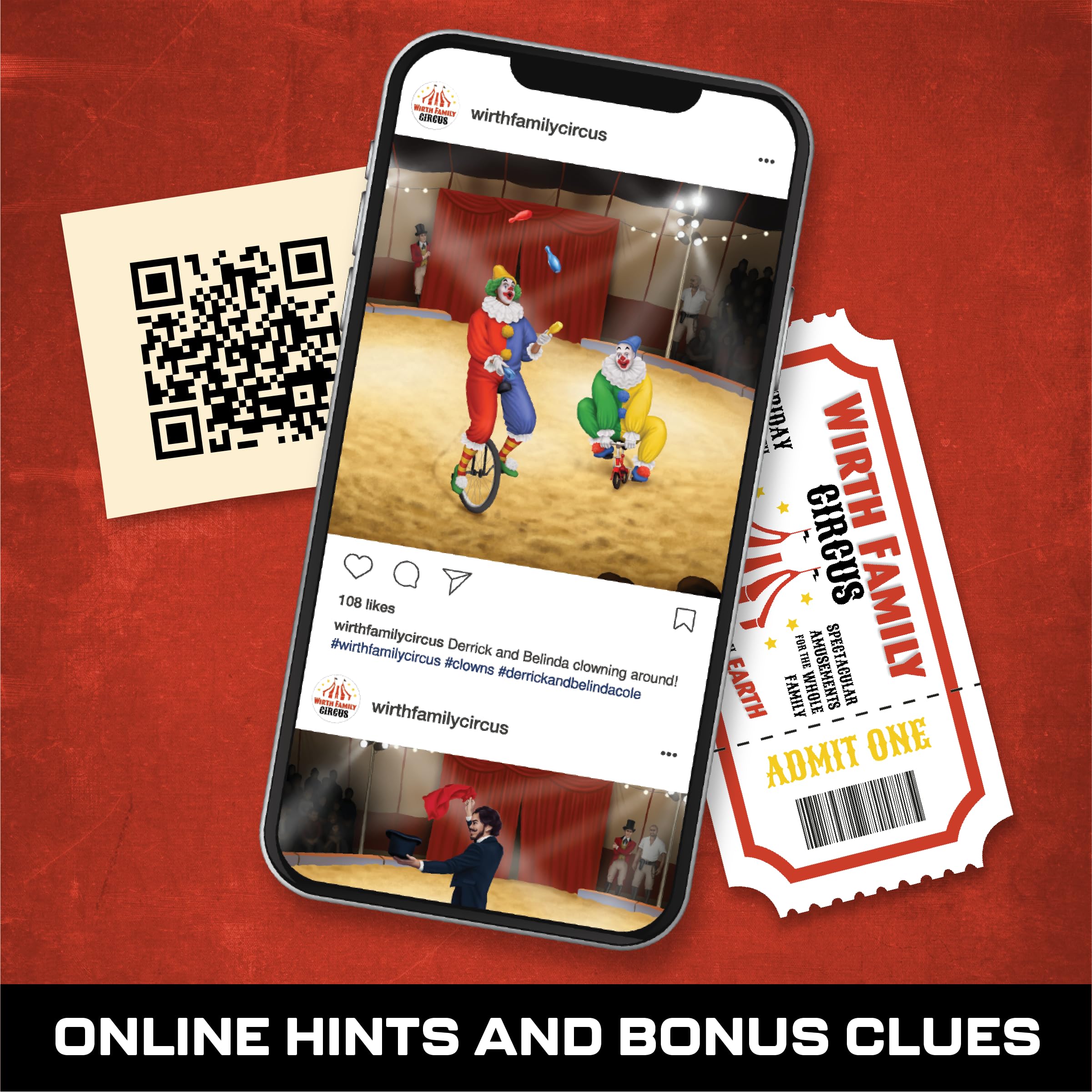 Unsolved Murder Mystery Game - FPI Mystery: Disappearance At Wirth Circus - Unsolved Case Game, Cold Case File, Crime Solving Detective Game for Adults & Teens - Solo, 2 Player, or Group Board Game