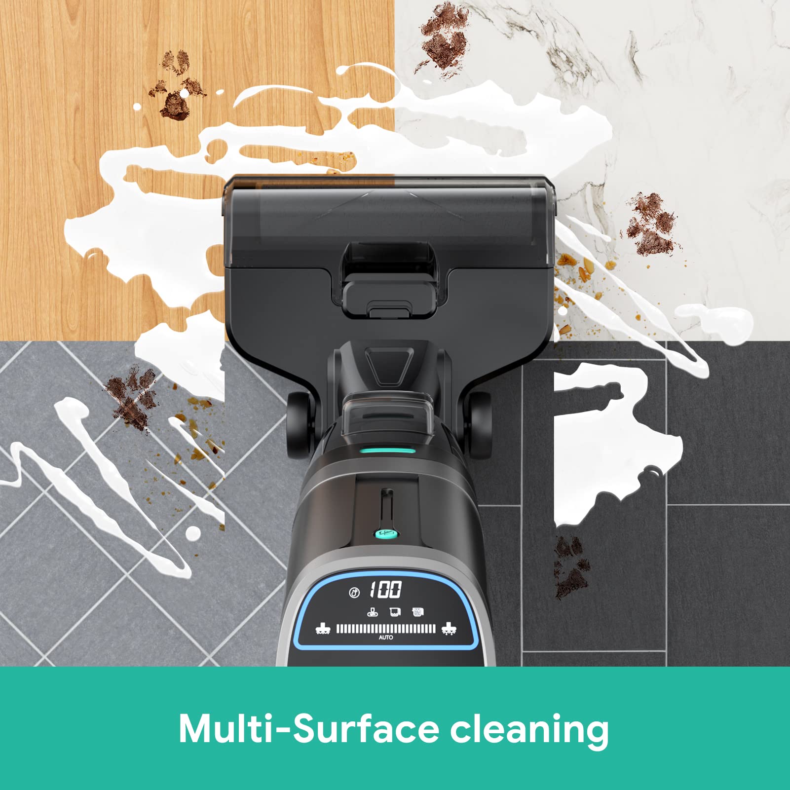 Tesvor Cordless Wet Dry Vacuum Cleaner and Mop, R5 Hardwood Floors Cleaner, Self-Cleaning Wet Dry Vacuum for Multi-Surface Cleaning
