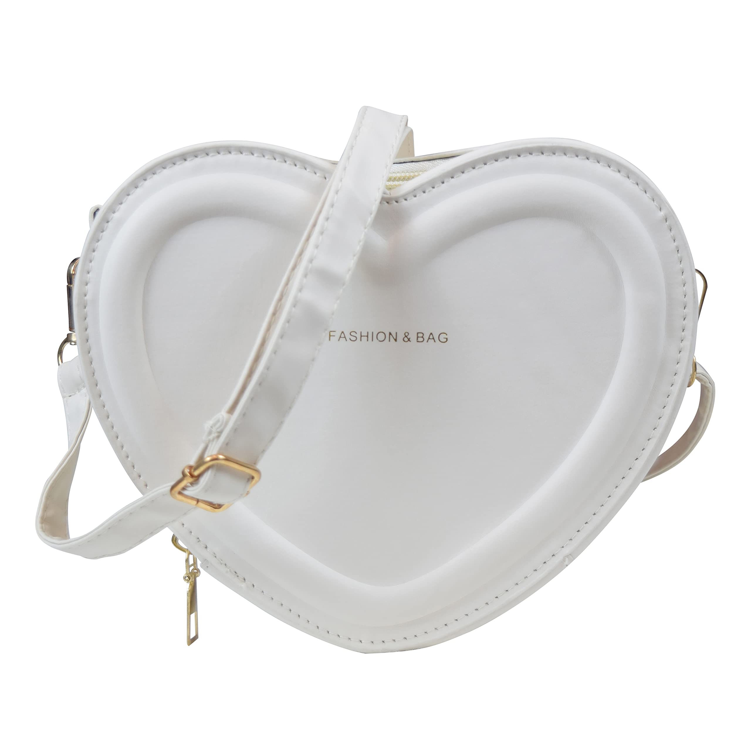 Svtose Cute Heart Bag Heart Crossbody Shoulder Bag, PU Leather Shoulder Purses for Women (Black)