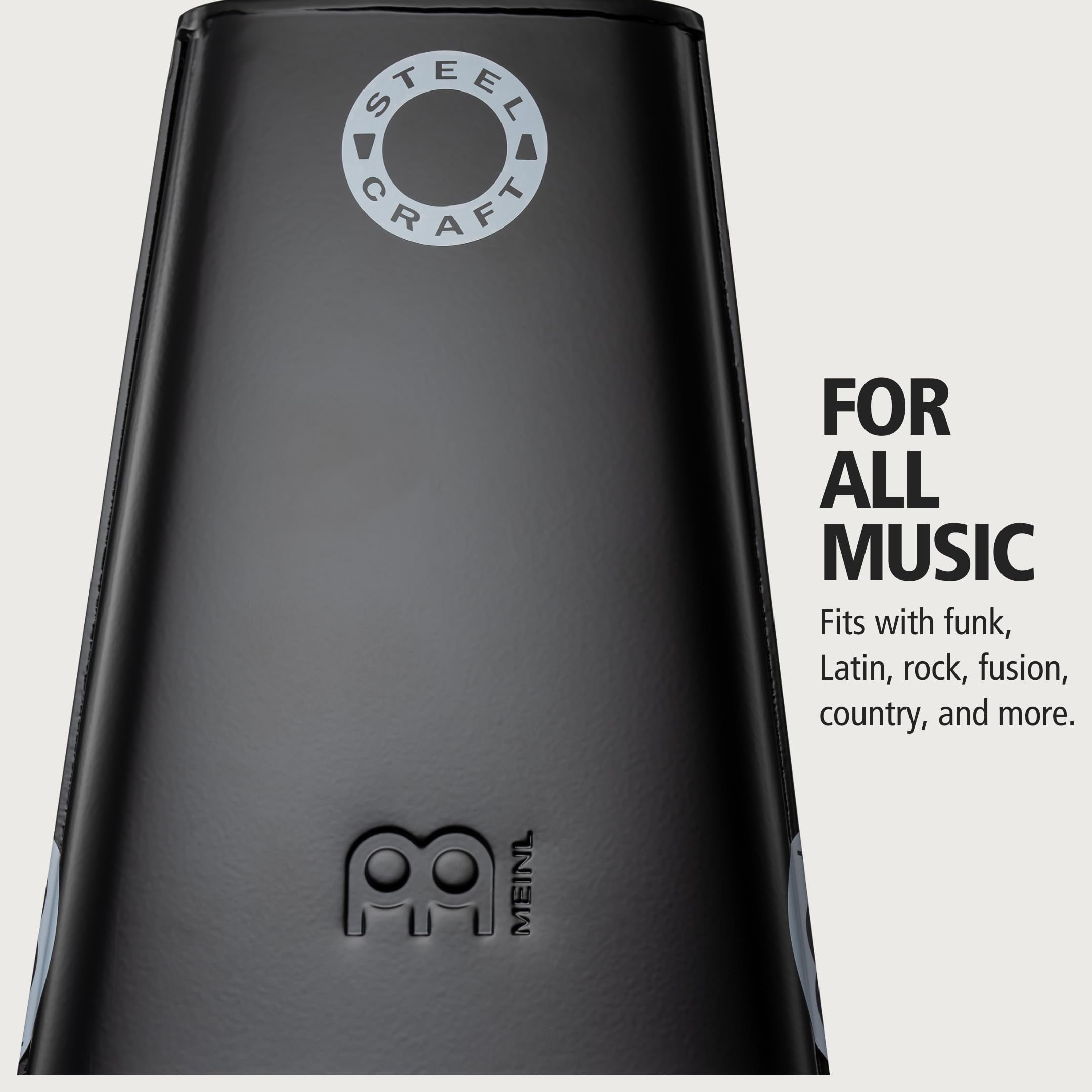 Meinl Percussion Mountable Cowbell, 7" Powder Coated Steel Craft Series β NOT Made in China β Low Pitch, 2-Year Warranty (SCL70B-BK)
