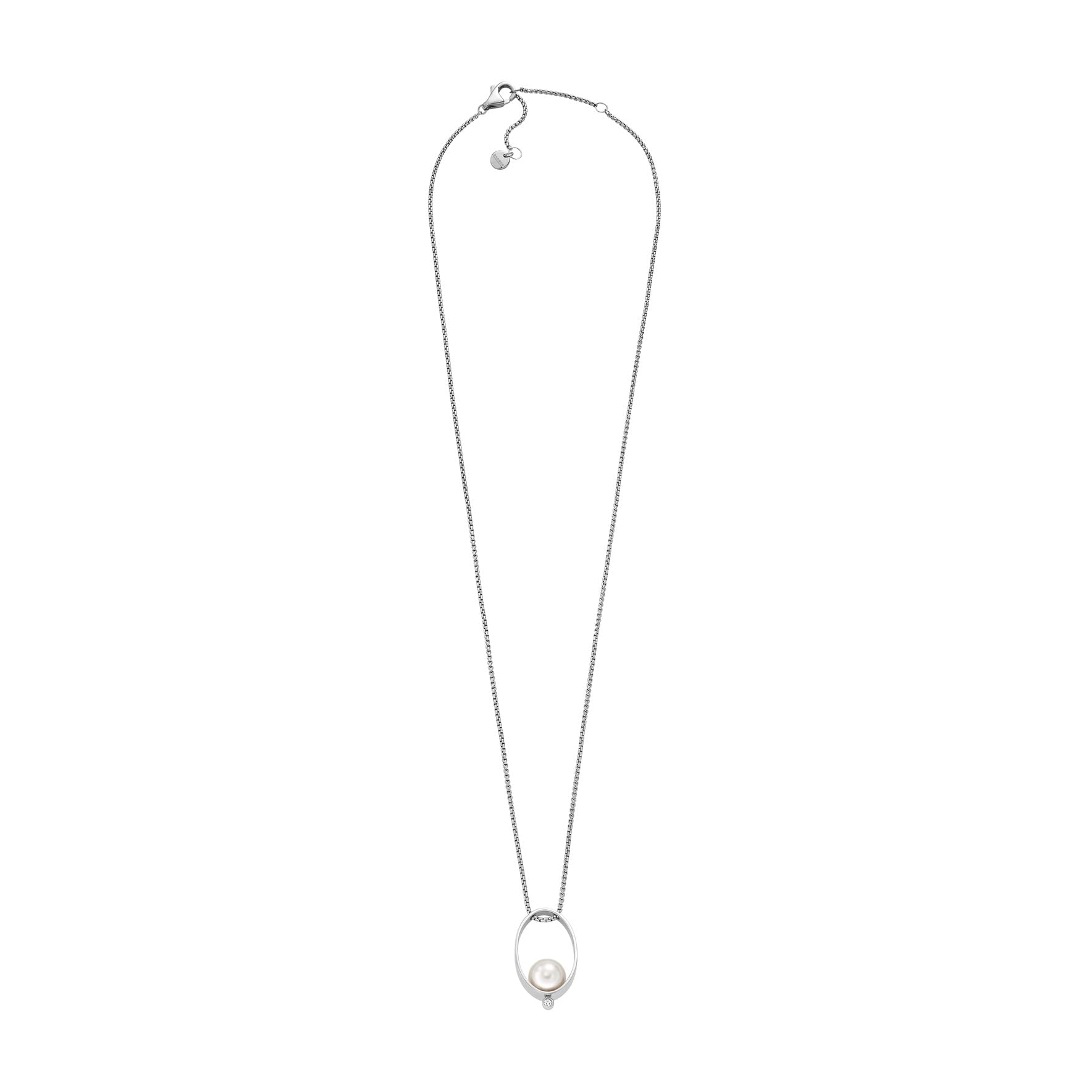 Skagen Women's Agnethe White Glass Pearl Pendant Necklace (Model: SKJ1608040)