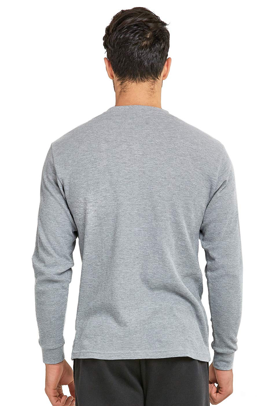 Men's Classic Waffle-Knit Heavy Thermal Top (M, Heather Gray)