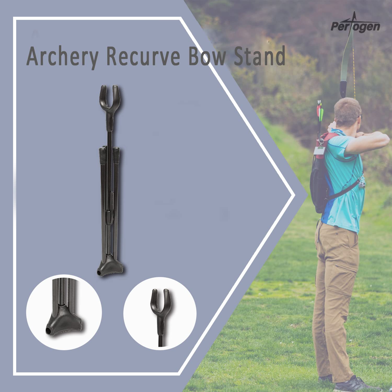Perogen Recurve Bow Stand Recurve Bow Holder Longbow Takedown Bow
