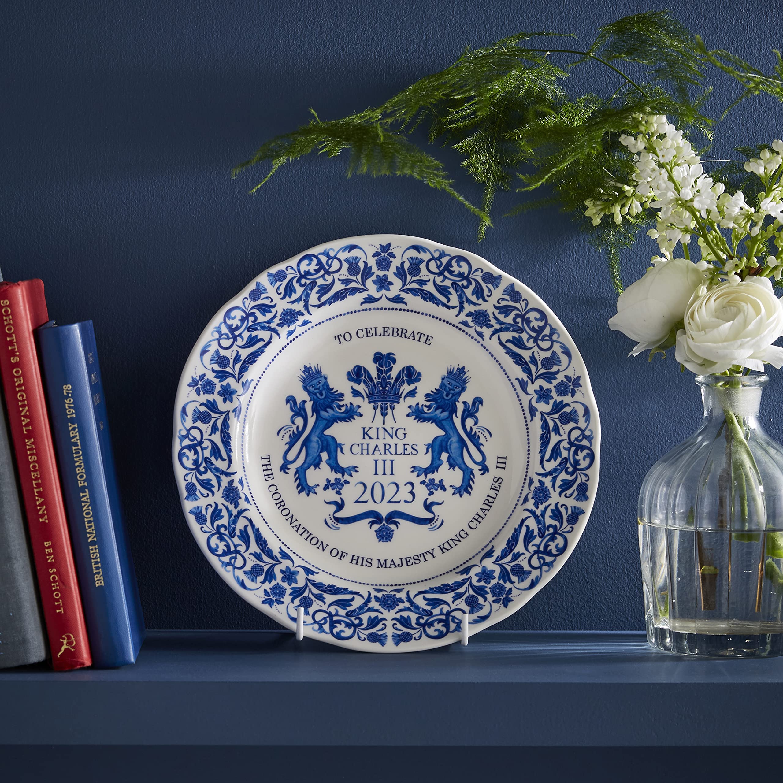 Spode King Charles III Coronation Commemorative Plate Commemorative Memorabilia, Souvenirs, or Gift | Home Decoration | Dishwasher and Microwave Safe | Made in England