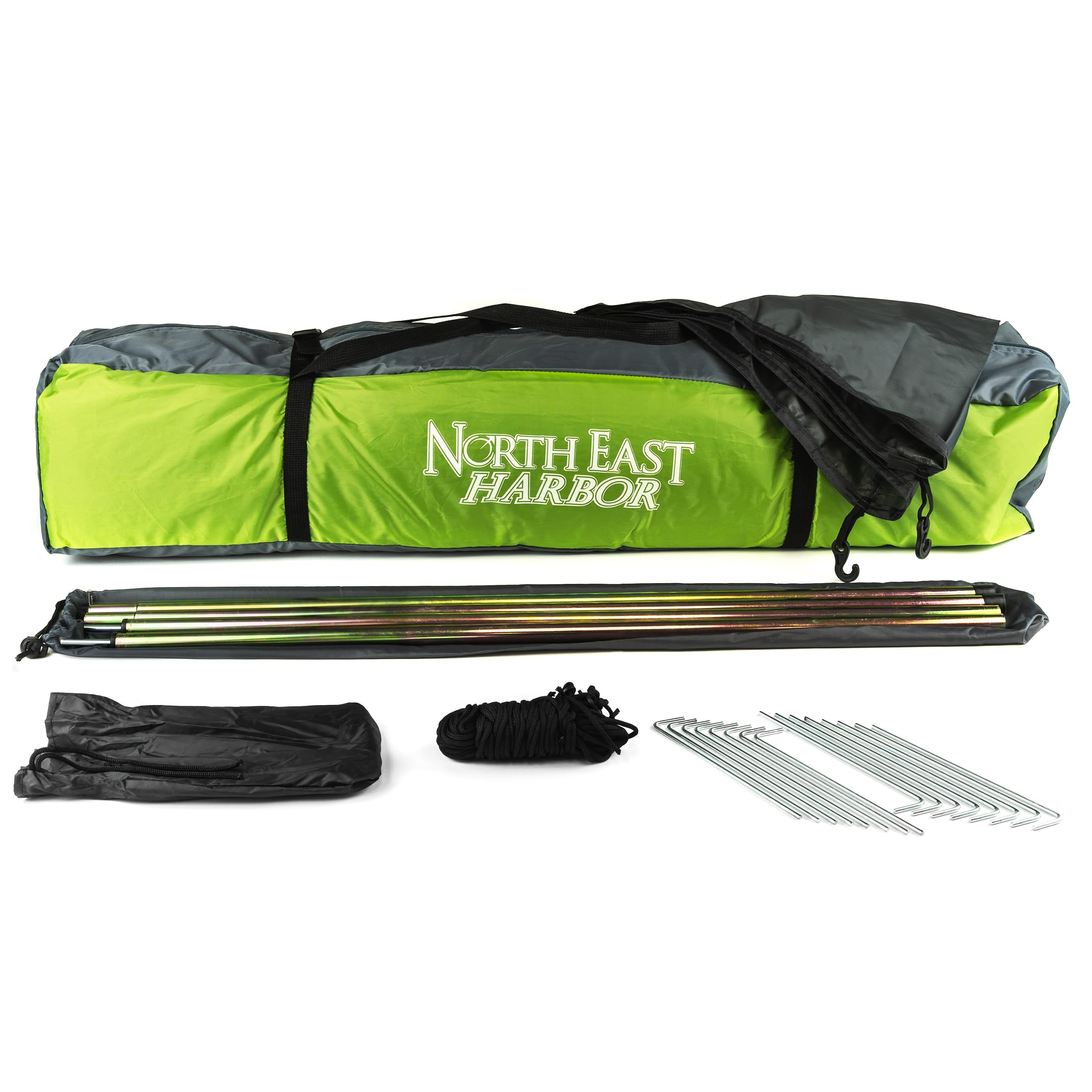 NEH 5 Person Instant Automatic Camping Tent Waterproof Double Layered Fabric, Portable Hexagon Tent with Carry Bag, Green, 8.9'L x 8.9'W x 5.25'H