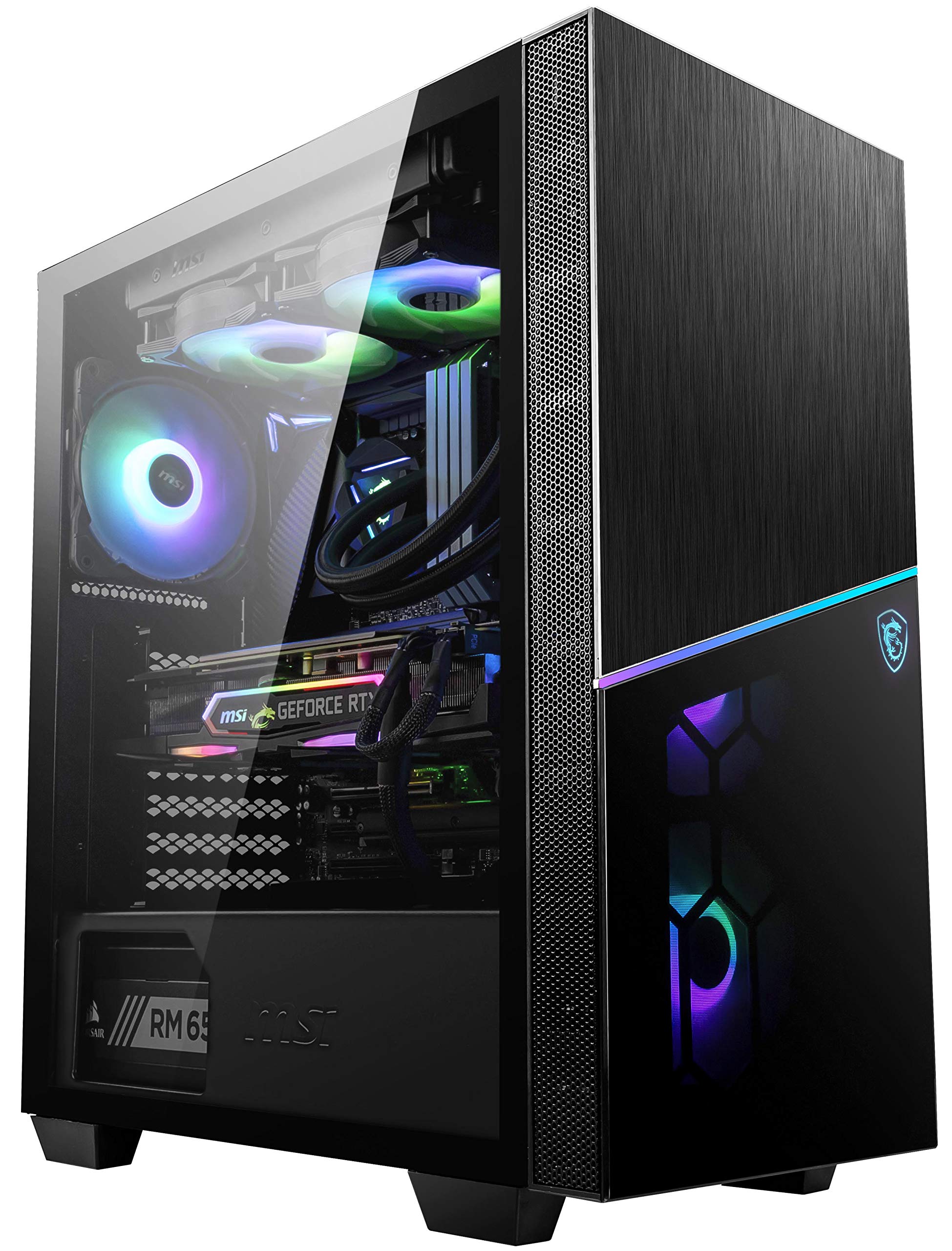 MSI MPG Series SEKIRA 100R, Premium Mid-Tower Gaming PC Case: Tempered Glass Side Panel, Liquid Cooling Support up to 360mm Radiator, Two-Tone Design