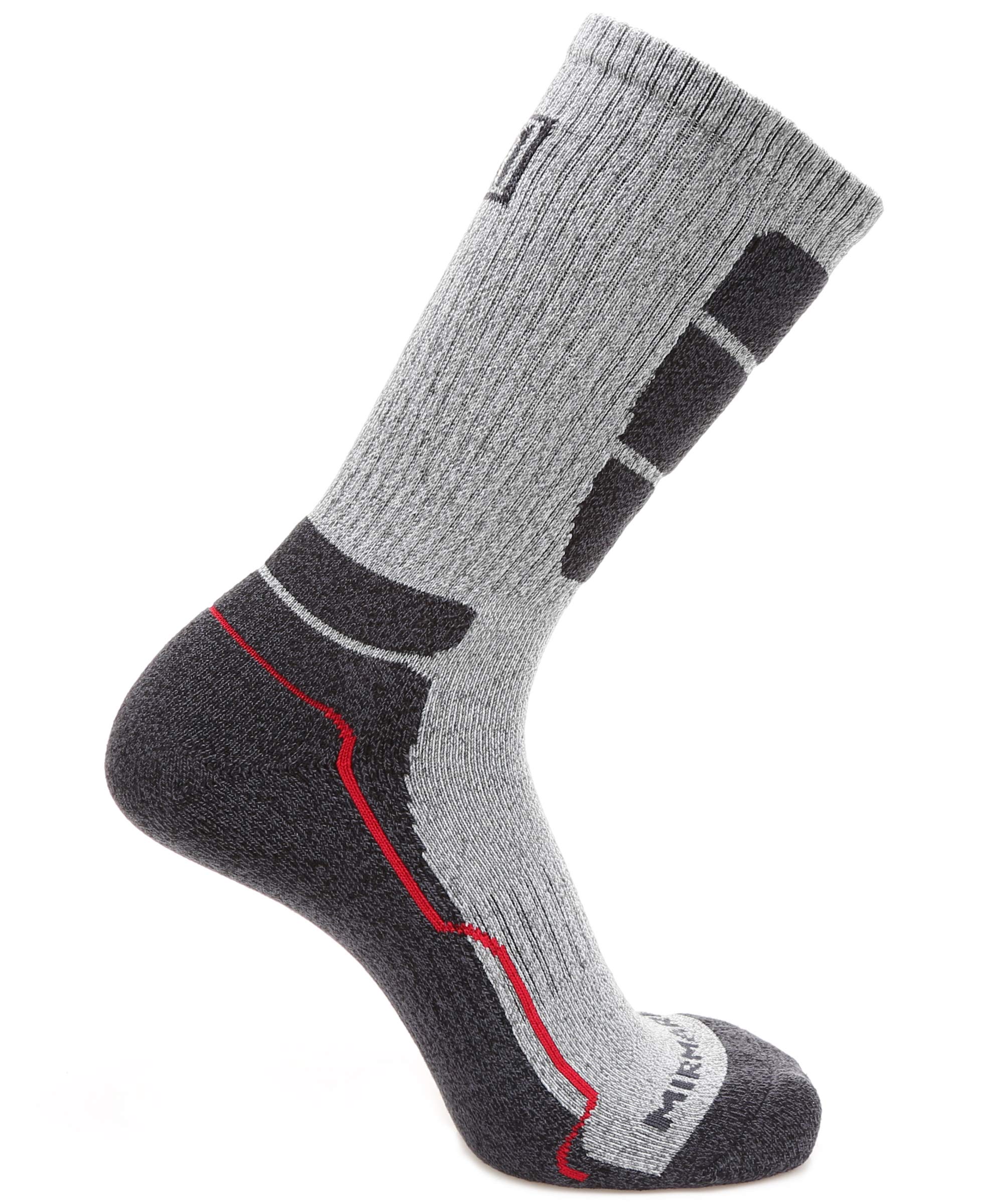 MIRMARU Men's 5 Pairs Hiking Outdoor Trail Running Trekking Moisture Wicking Cushion Crew Socks (M222-LARGE)