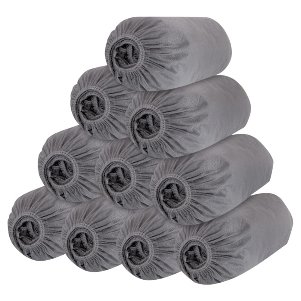 WHYJJQIAN Shoe Covers Disposable Non Slip for Indoors,Non-Woven Shoe & Boot Covers-100 Pack(50 Pairs),Shoe Booties Slip Resistant Overshoes Foot Covers with Sole Protector(Large Grey)